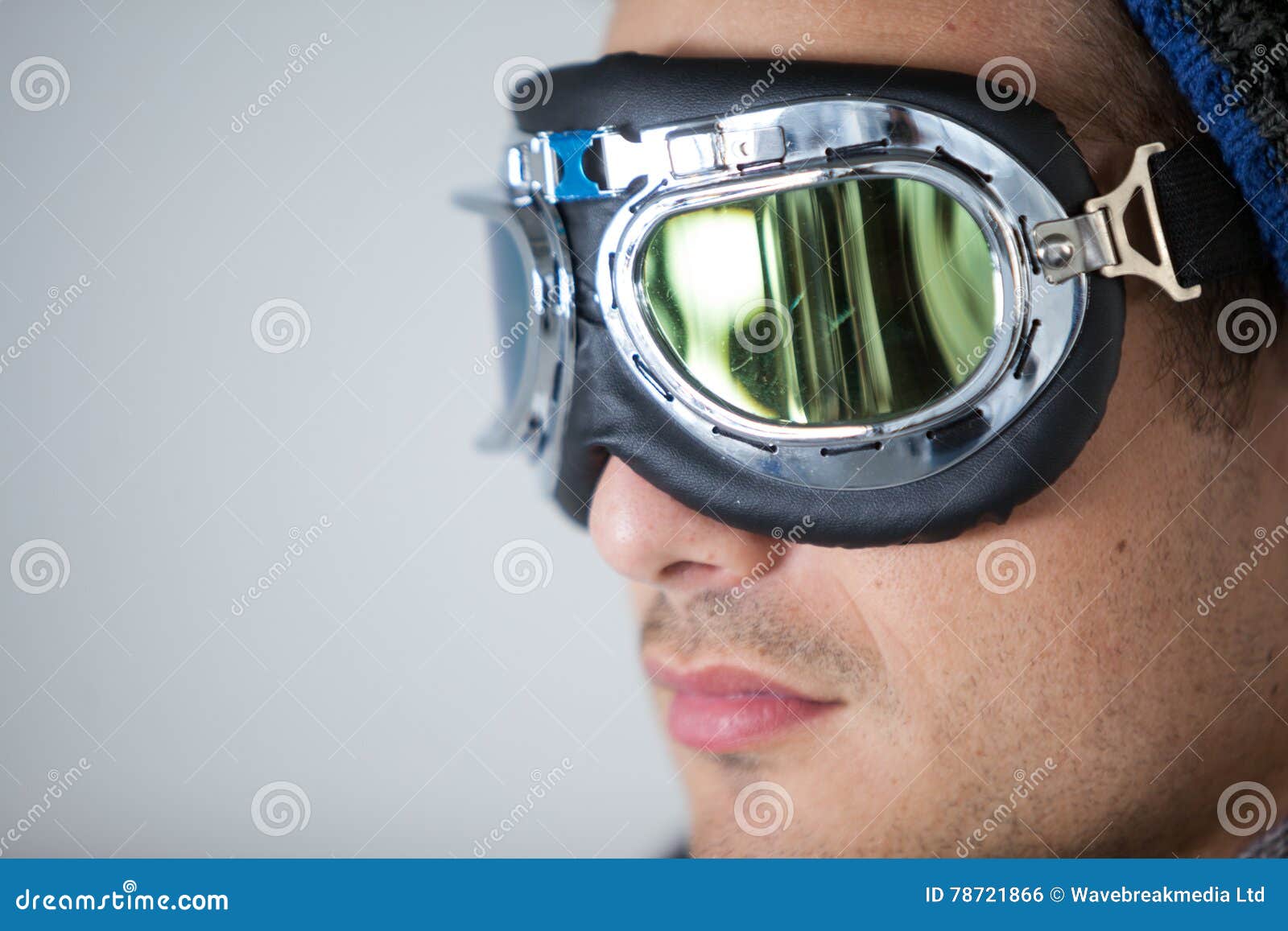 Man Wearing Aviator Goggles Stock Photo - Image of fashion, holiday ...