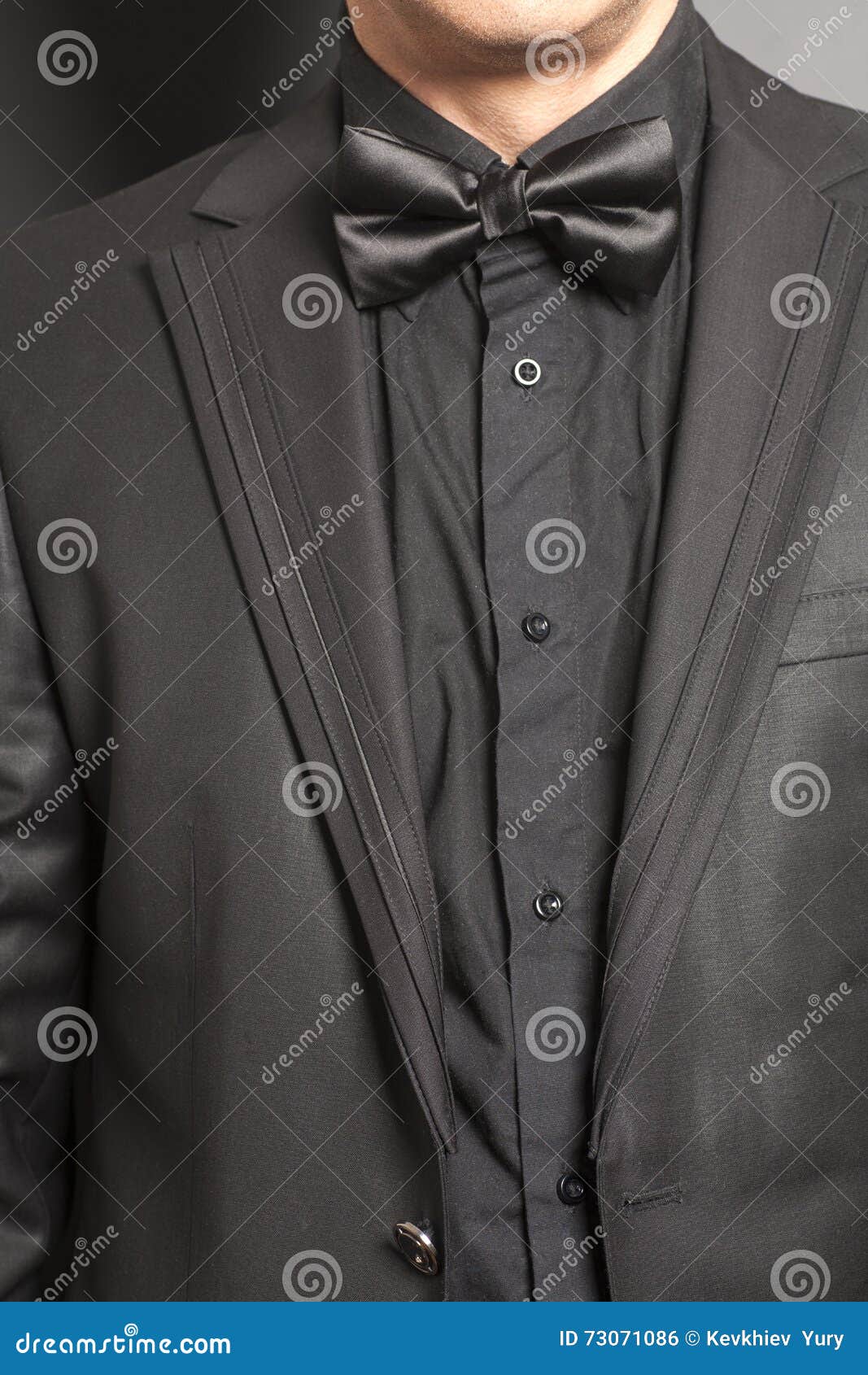 Man Wearing a Black Suit and Bow Tie Stock Photo - Image of lapel ...