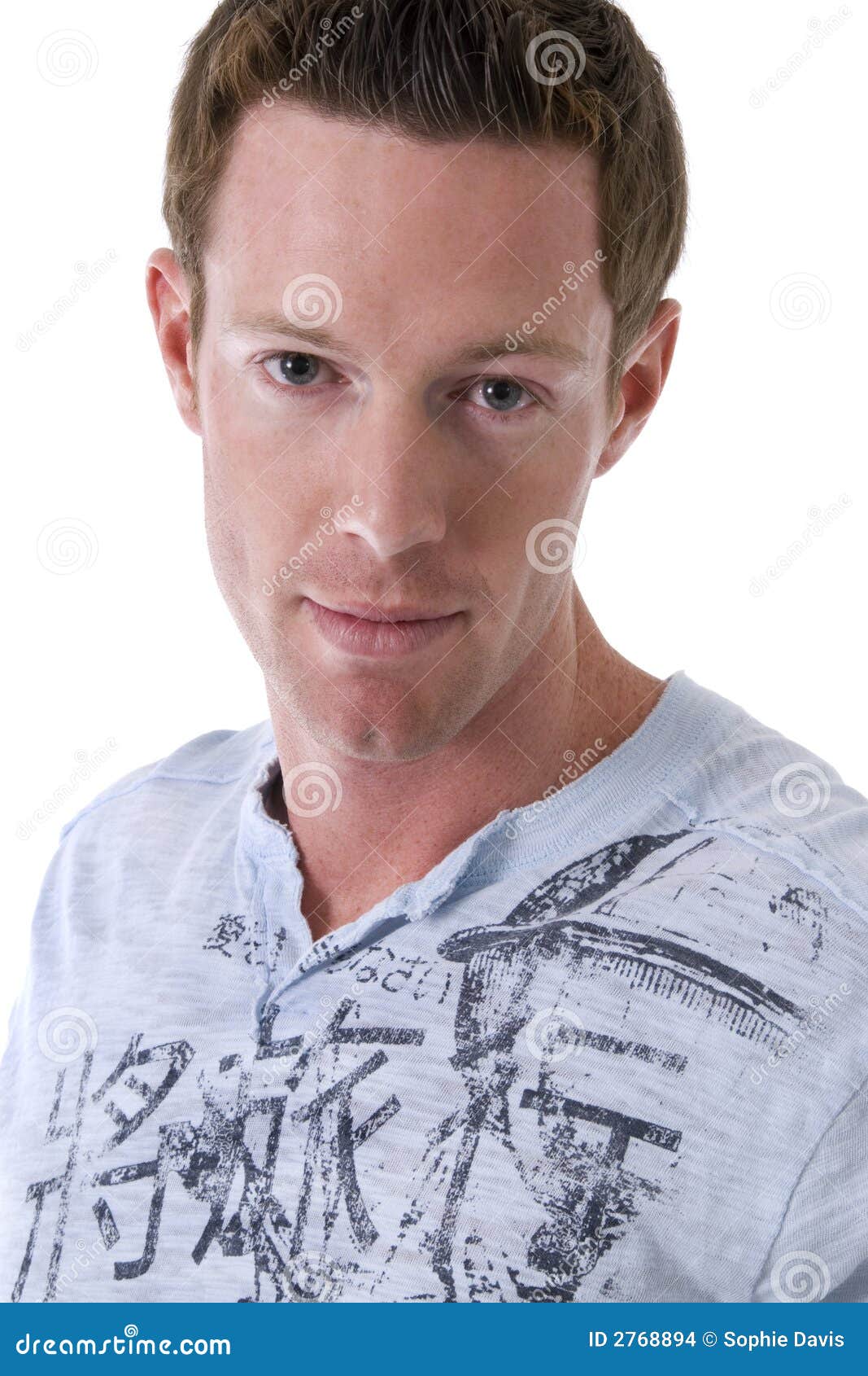 Man wearing blue top. stock photo. Image of shirt, white - 2768894