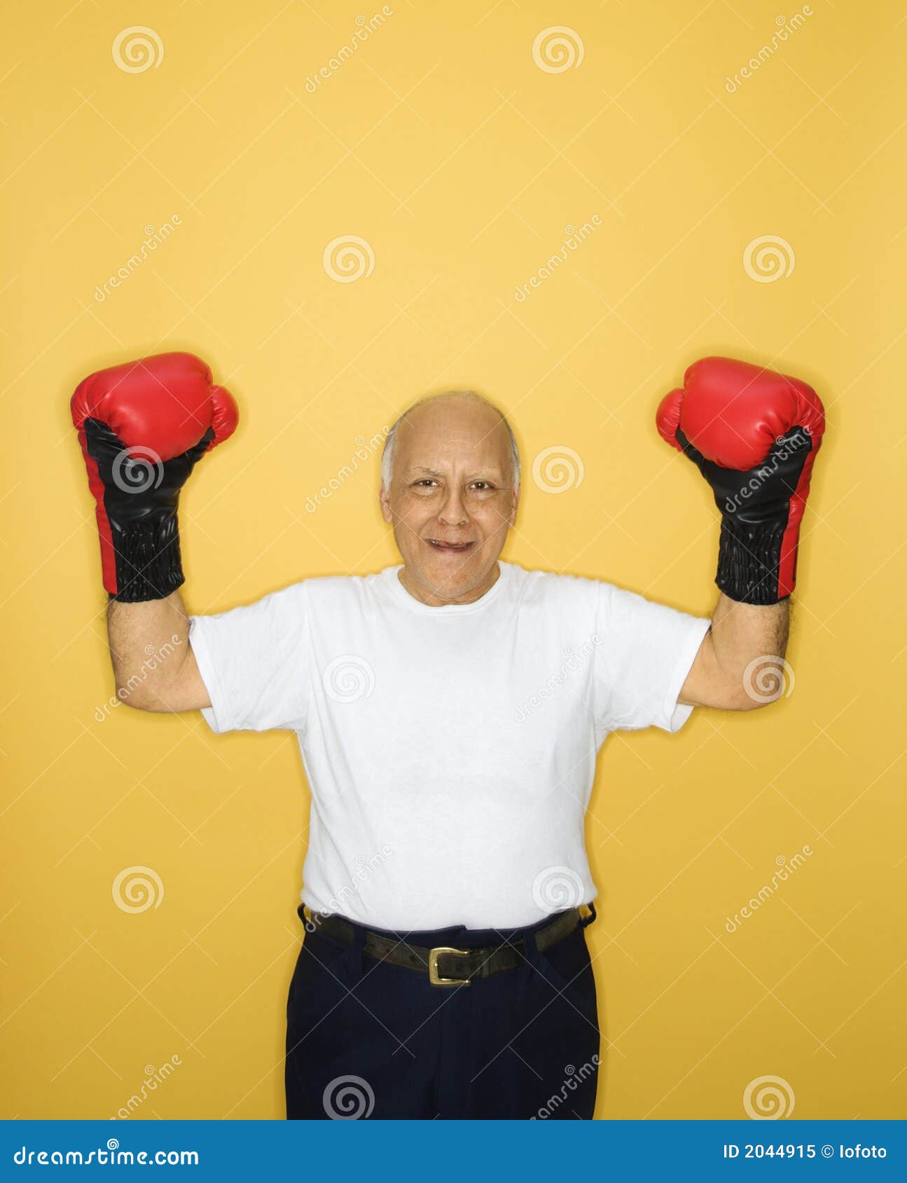 Man wearing boxing gloves. stock image. Image of colour - 2044915