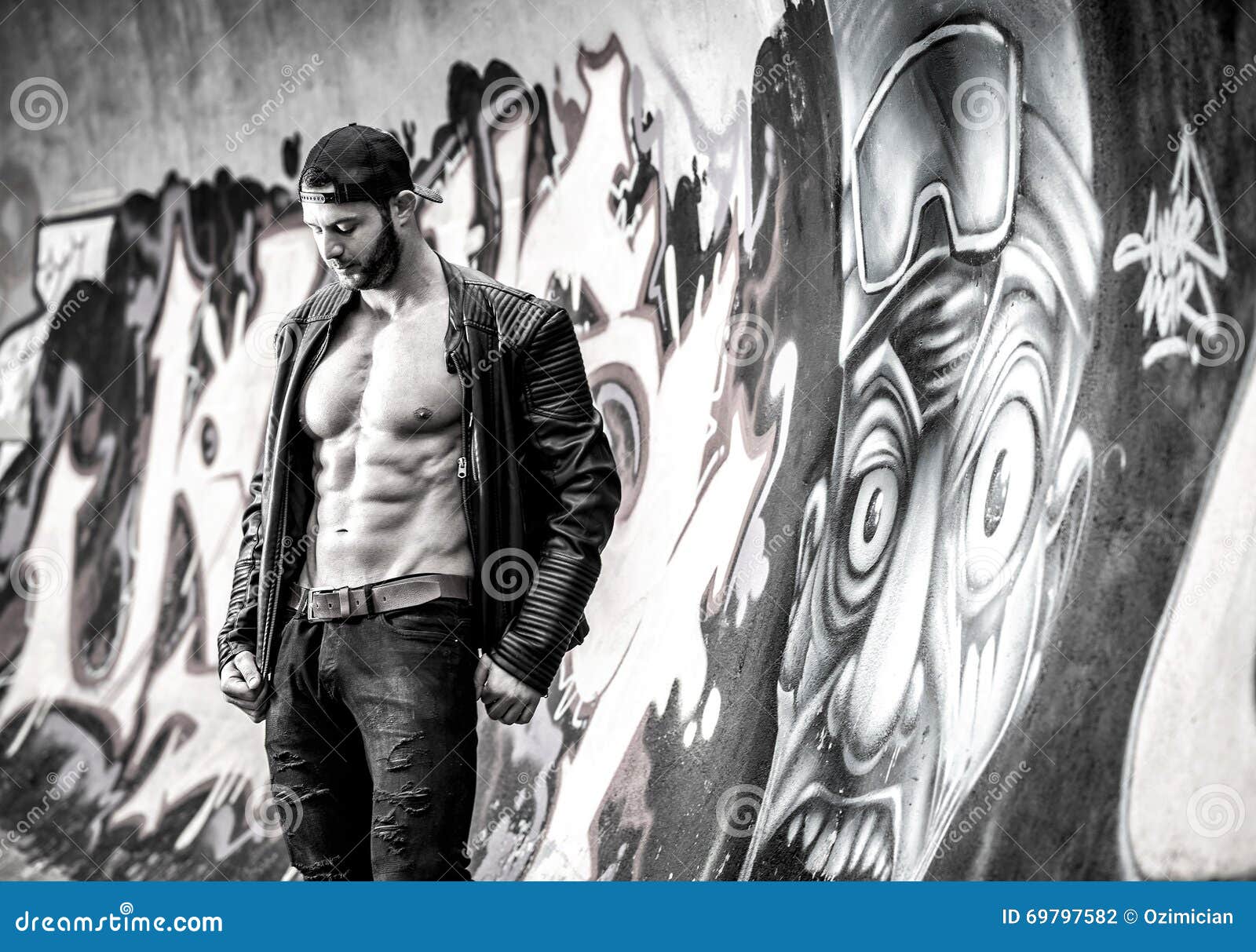 Man Wearing Cap and Leather Jacket Editorial Photography - Image of ...