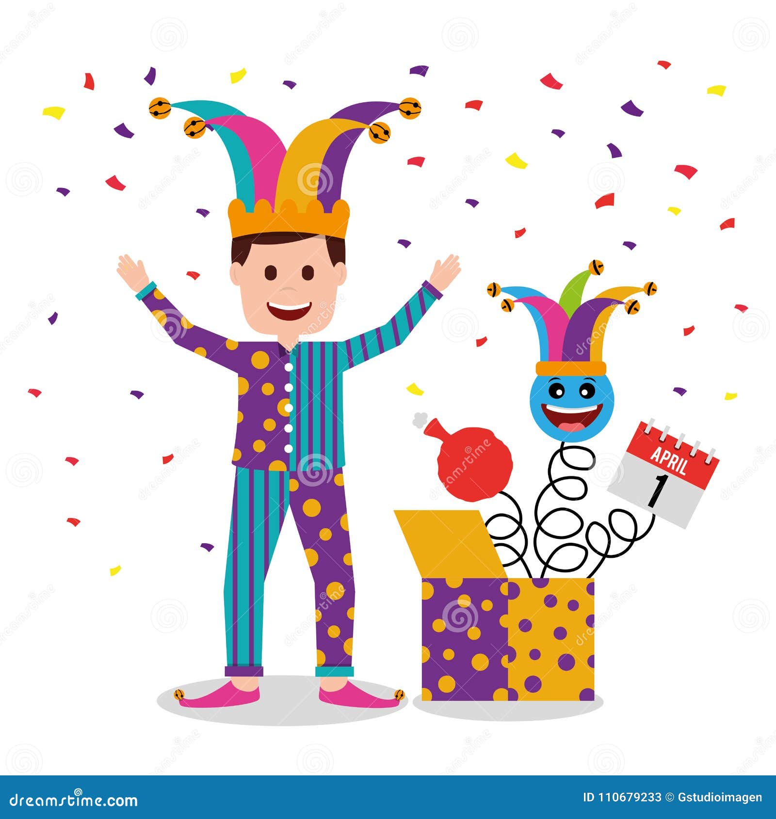 Man Wearing Clothes and Jester Hat Stock Vector - Illustration of joker ...