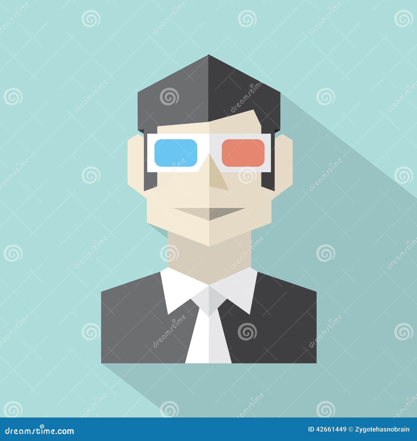 Man Wearing 3D Glasses Icon Stock Vector - Illustration of style ...