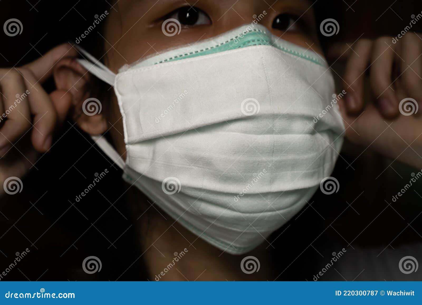A man wearing double masks stock image. Image of prevent - 220300787