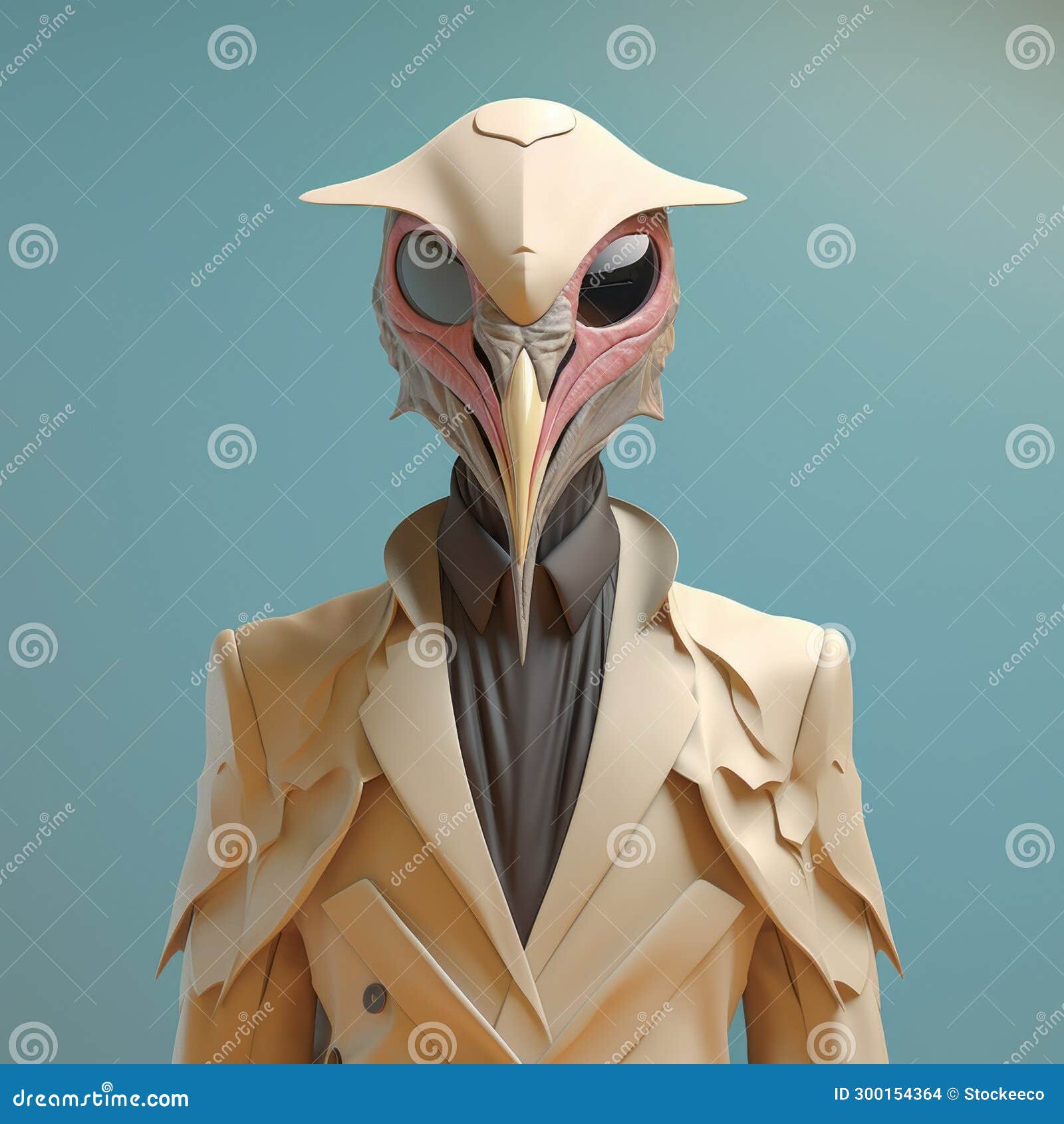 Avian Elegance: a Stylishly Detailed Artwork of a Bird in a Suit Stock ...