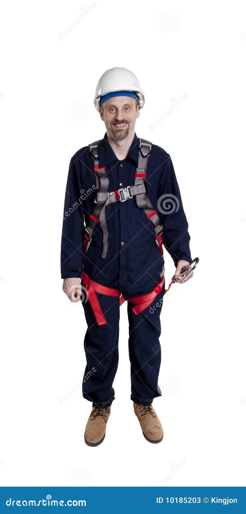 Man Wearing Fall Protection Stock Image - Image of protective, isolated ...