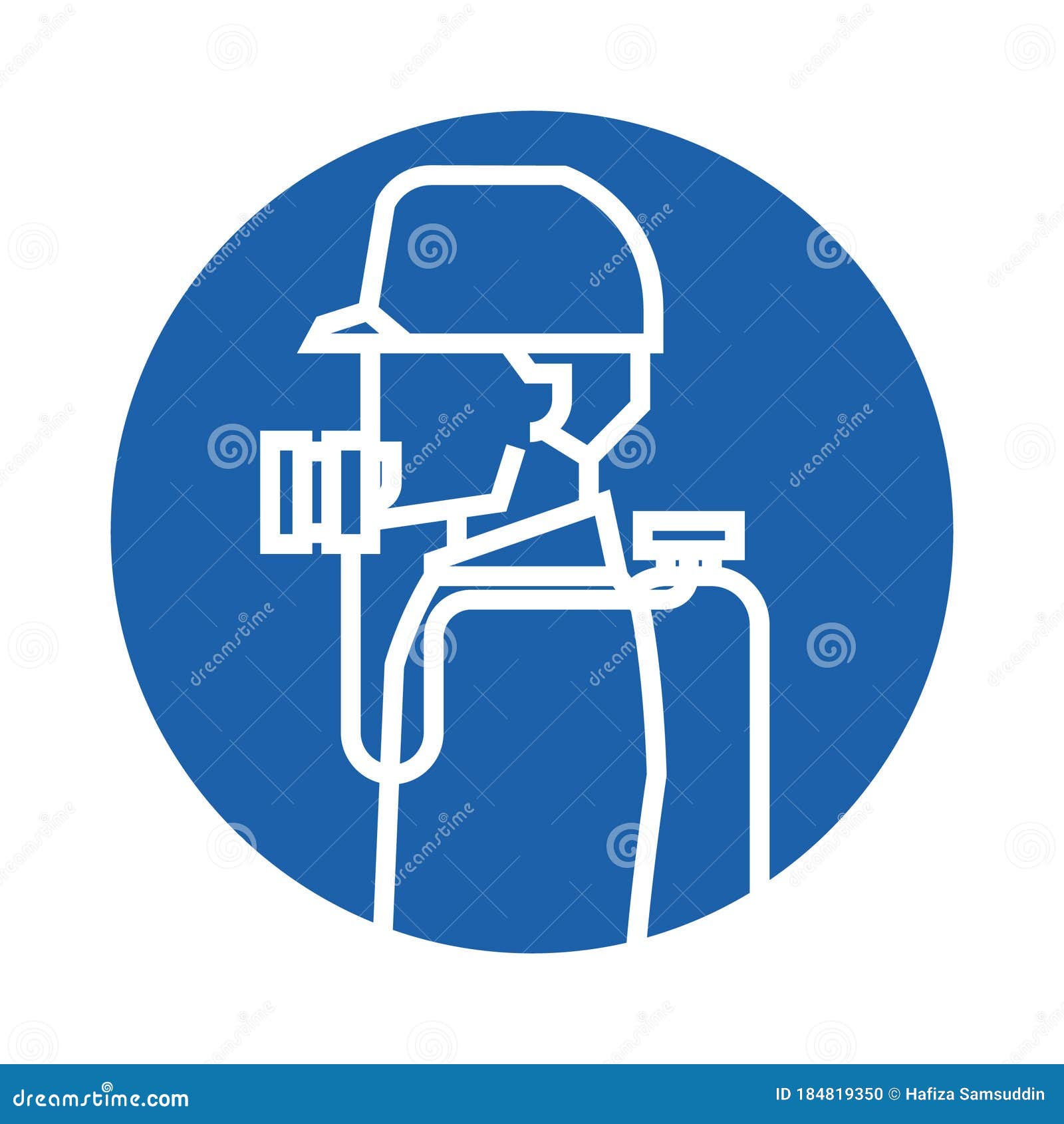Man Wearing a Gas Mask. Vector Illustration Decorative Background ...