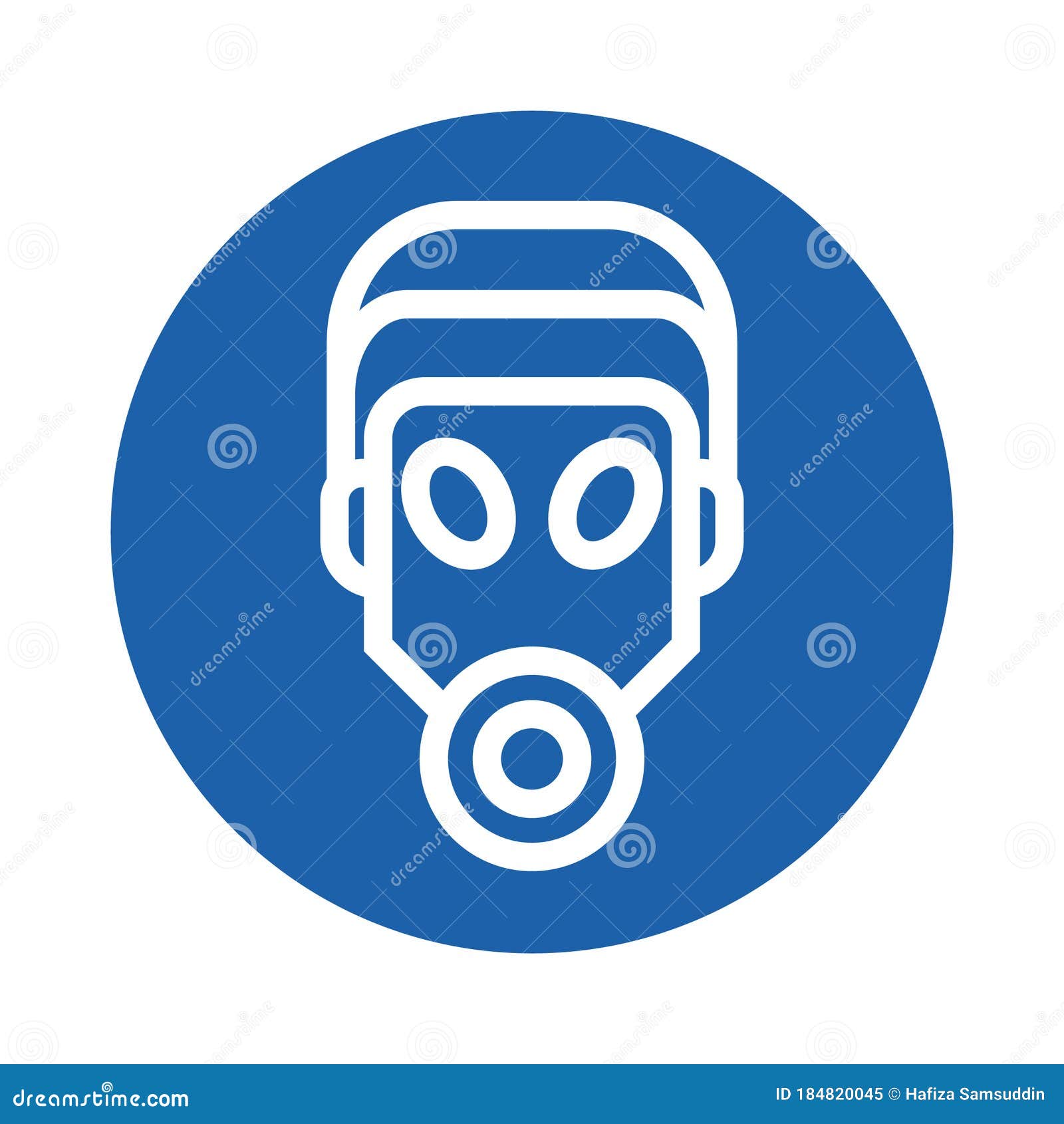 Man Wearing a Gas Mask. Vector Illustration Decorative Background ...