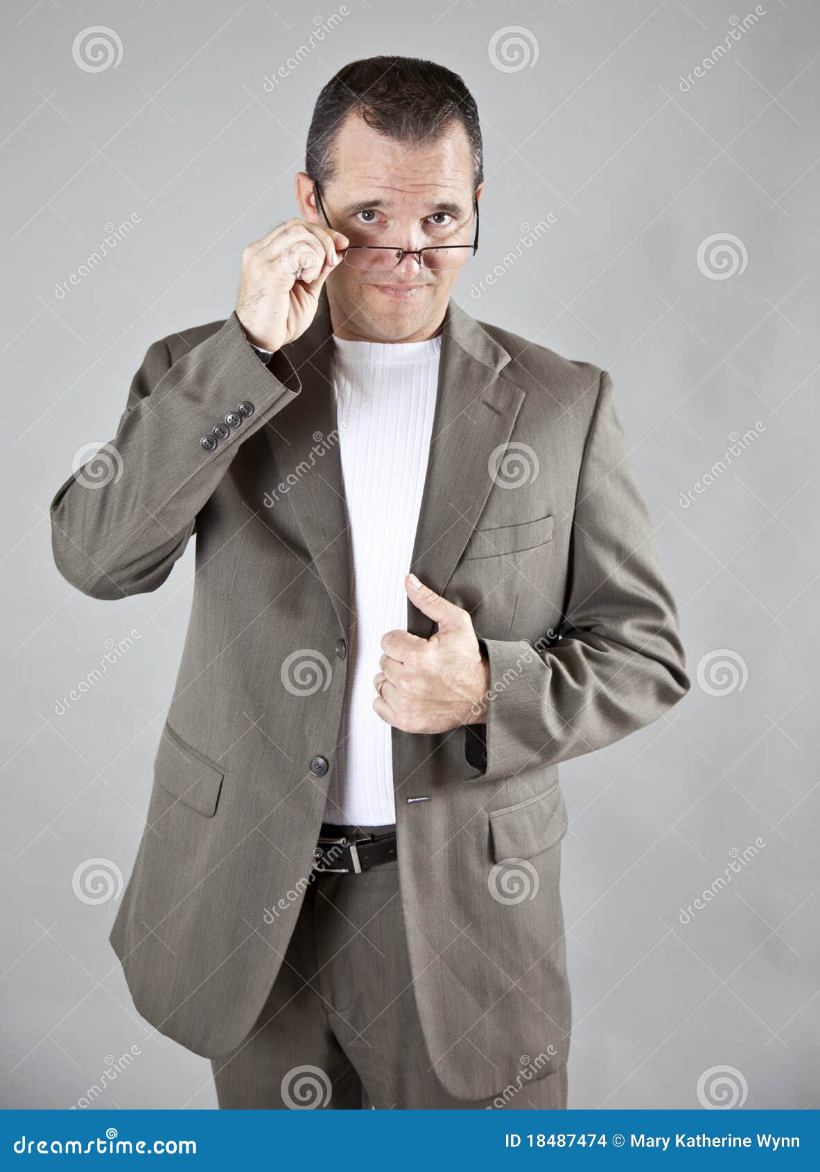 Man Wearing Glasses Disapproving Look Stock Photo - Image of design ...