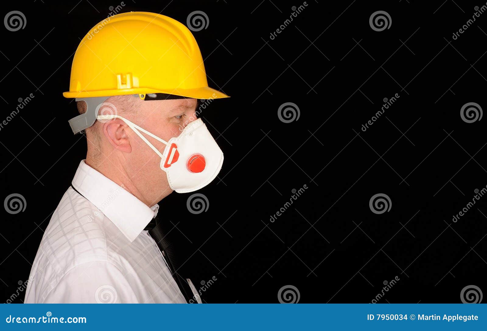 Man Wearing Hardhat and Mask Stock Photo - Image of business, pose: 7950034