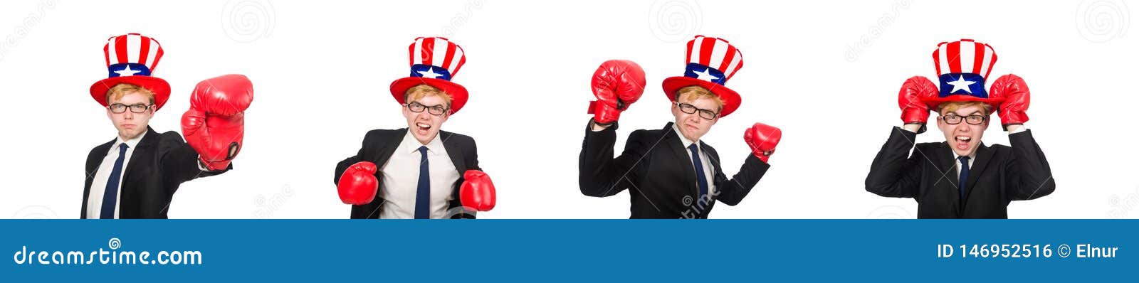 The Man Wearing Hat with American Symbols Stock Photo - Image of ...
