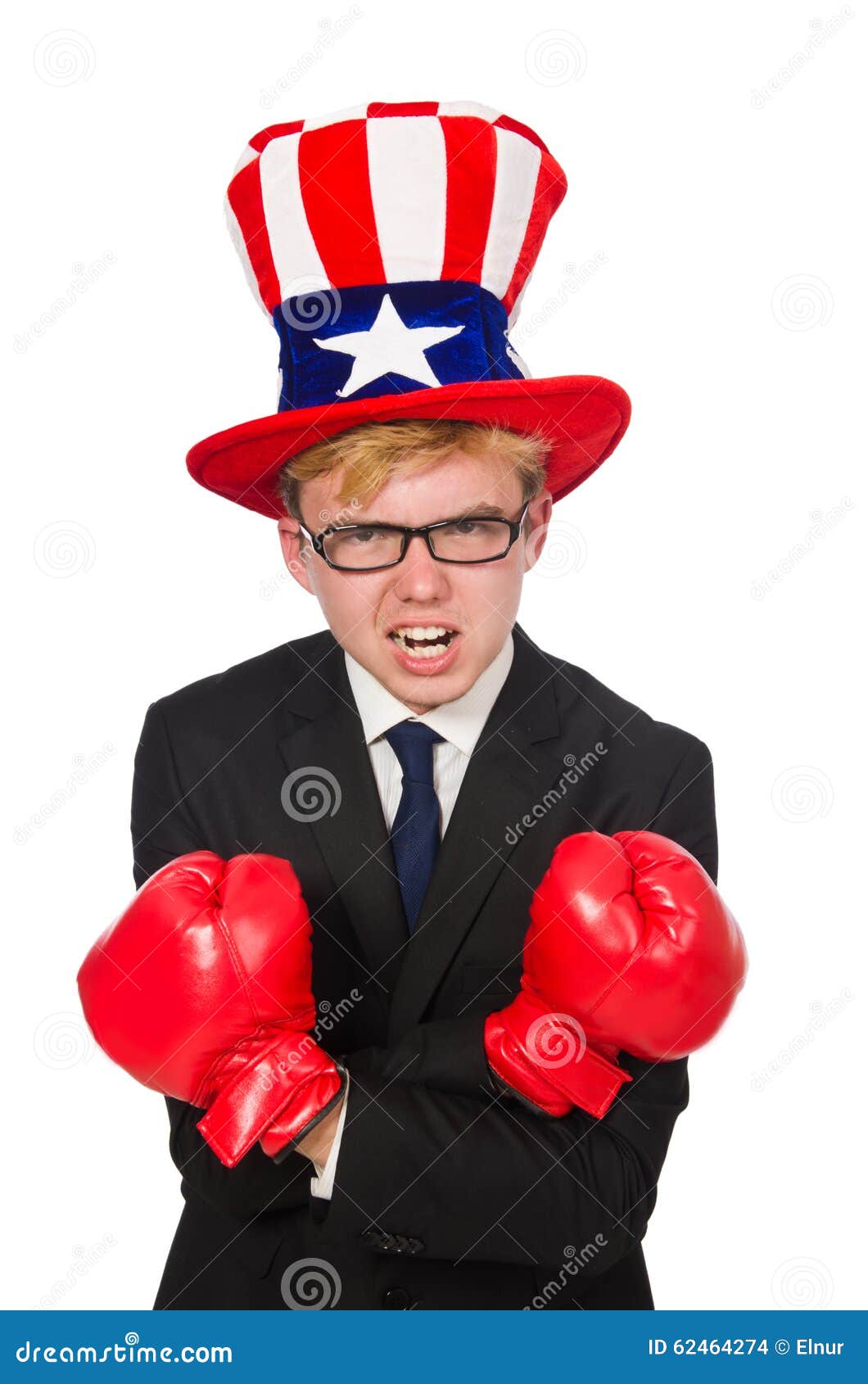 Man Wearing Hat with American Symbols Stock Photo - Image of anger ...