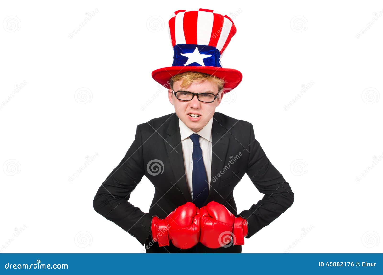 Man Wearing Hat with American Symbols Stock Photo - Image of male ...