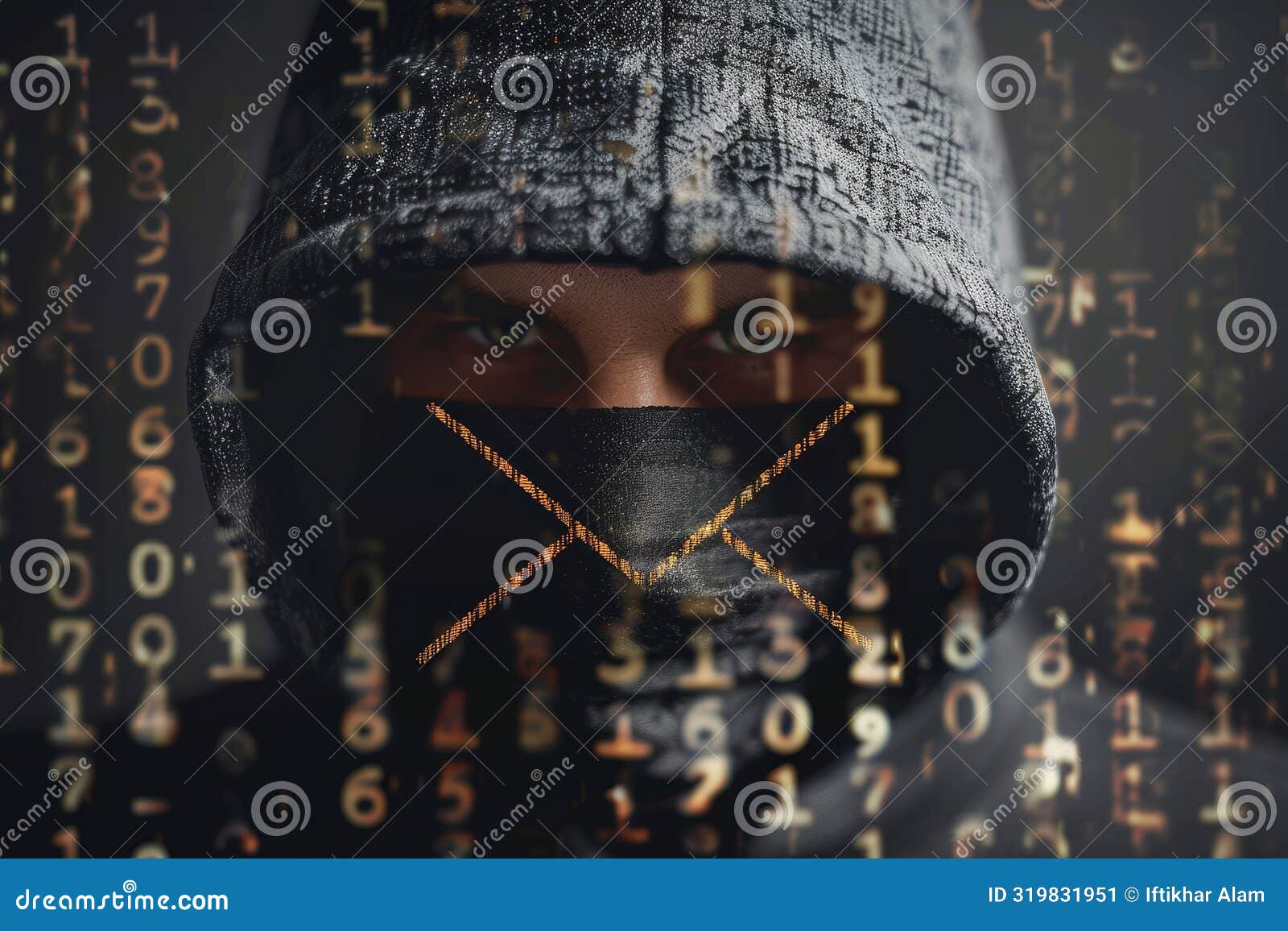 A Man Wearing a Hoodie is Standing in Front of a Computer Screen, Email ...