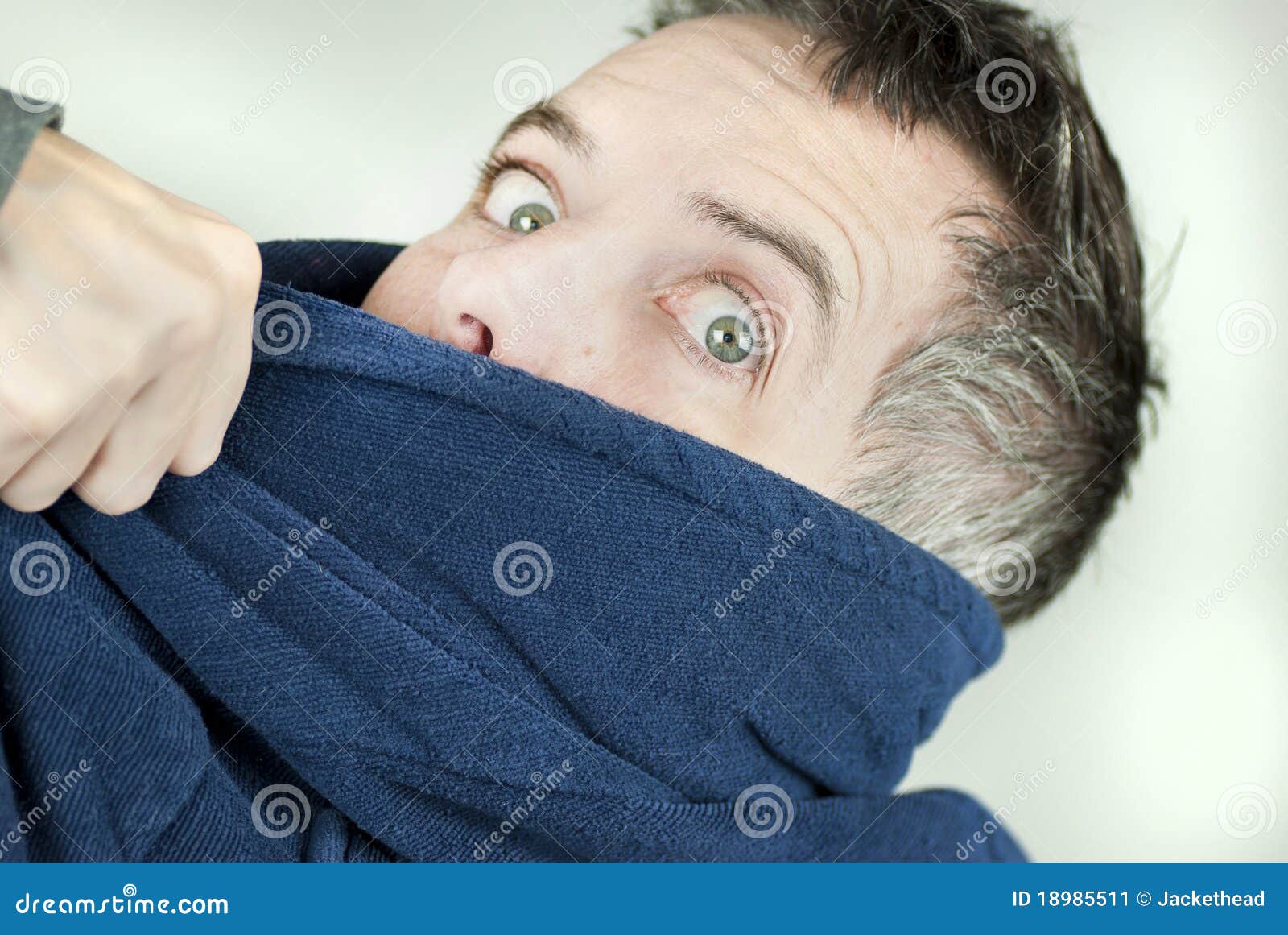Man Wearing Housecoat Being Yanked Off Camera Stock Image - Image of ...