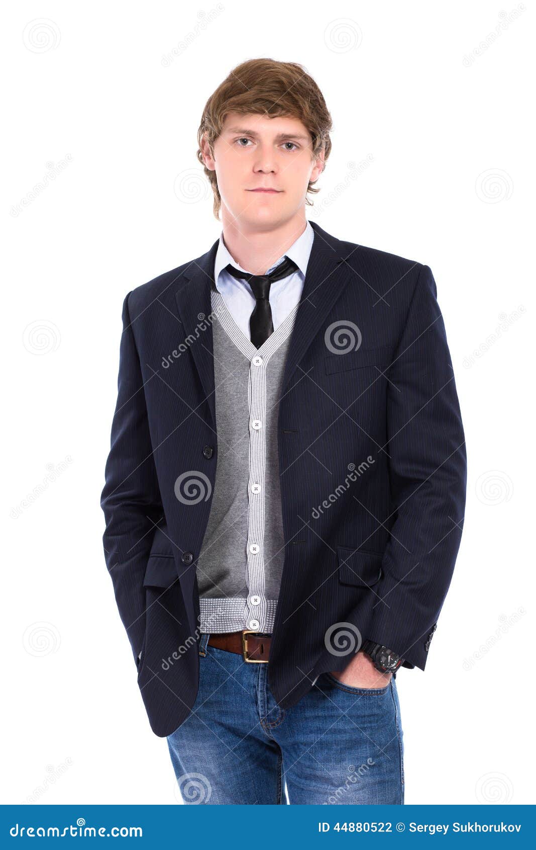 Man Wearing Jeans and Jacket Stock Photo - Image of jeans, isolated ...