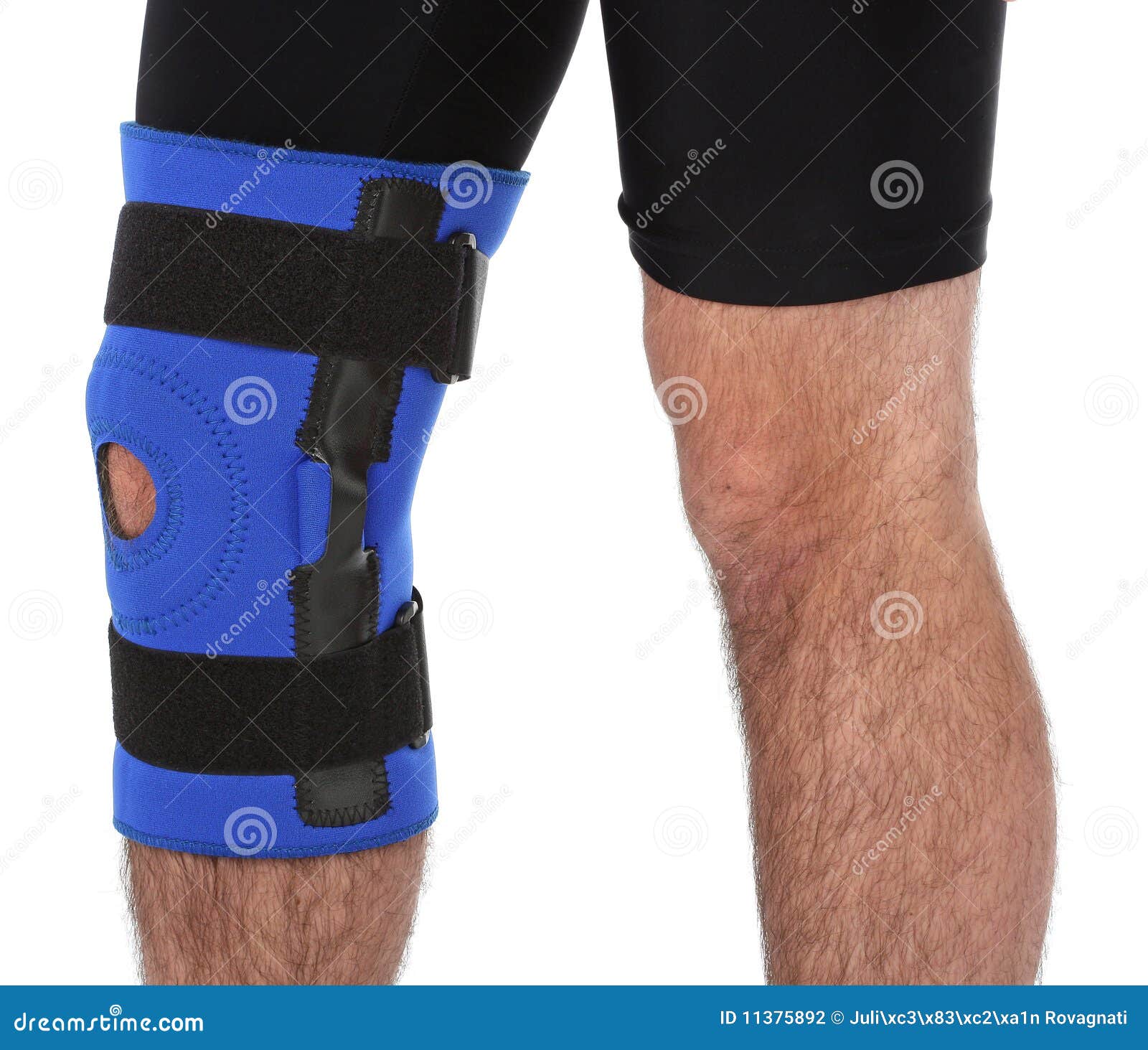 Man wearing a leg brace stock photo. Image of neoprene - 11375892