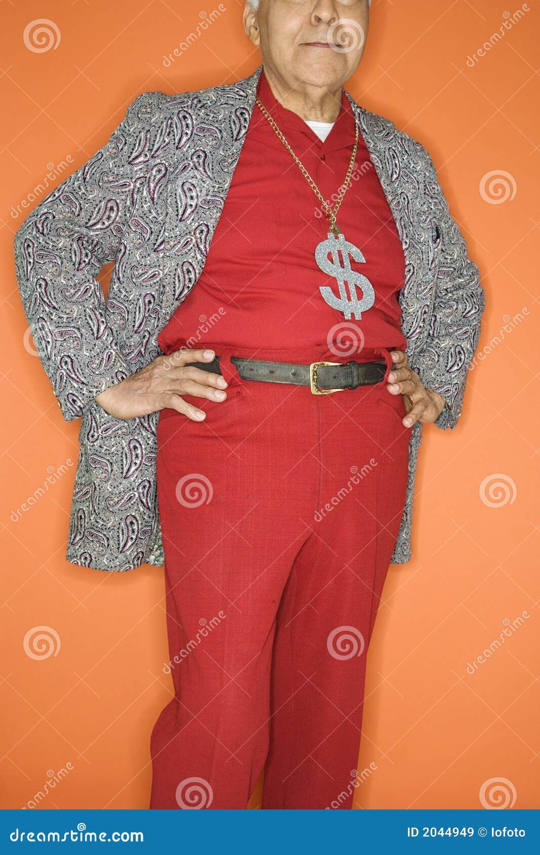 Man Wearing Money Necklace. Stock Image - Image of indoors, necklace ...