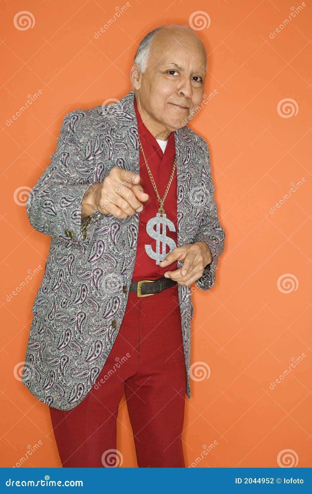 Man Wearing Money Necklace. Stock Photo - Image of money, adult: 2044952