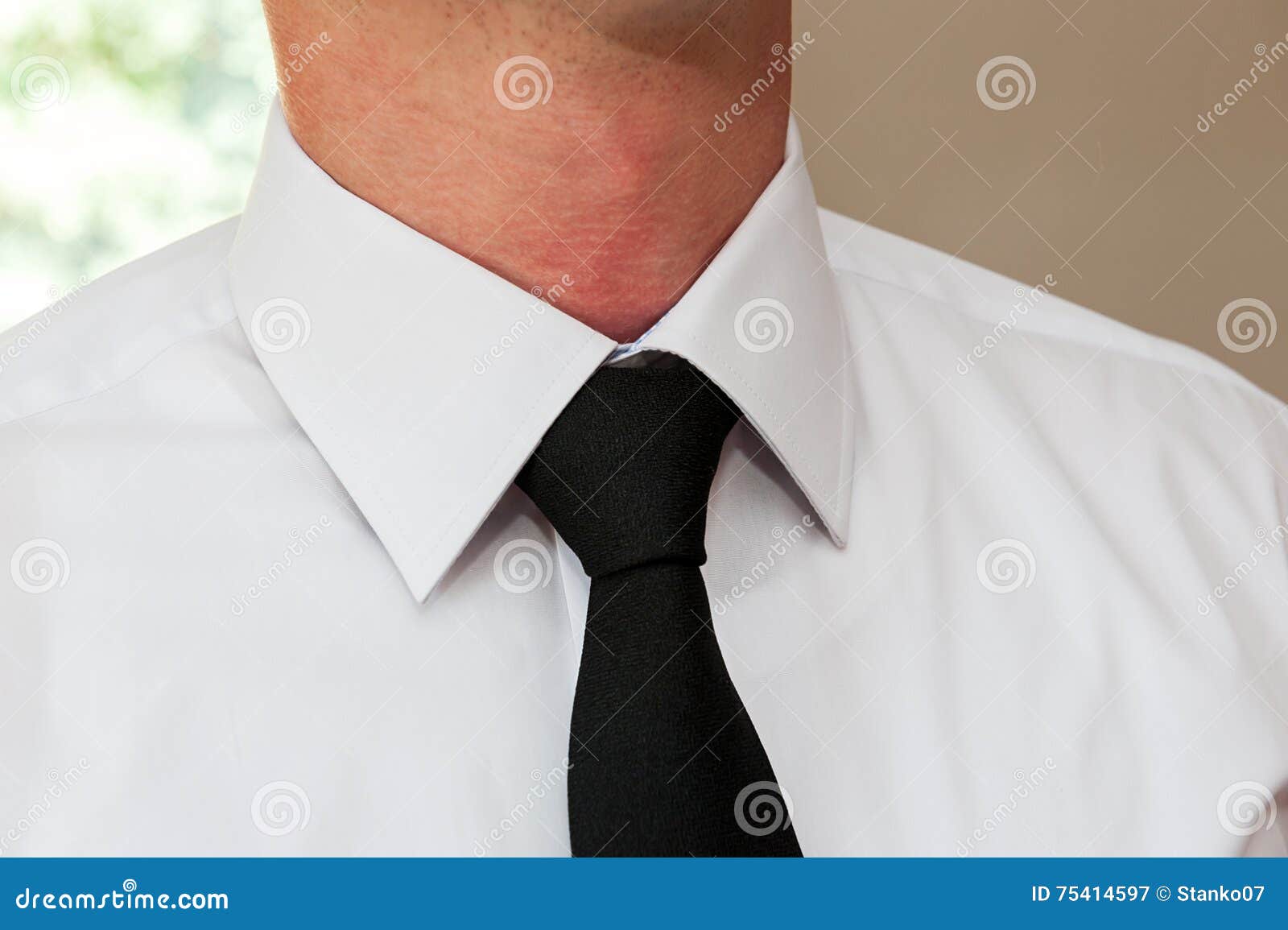 Man wearing a necktie stock image. Image of caucasian - 75414597
