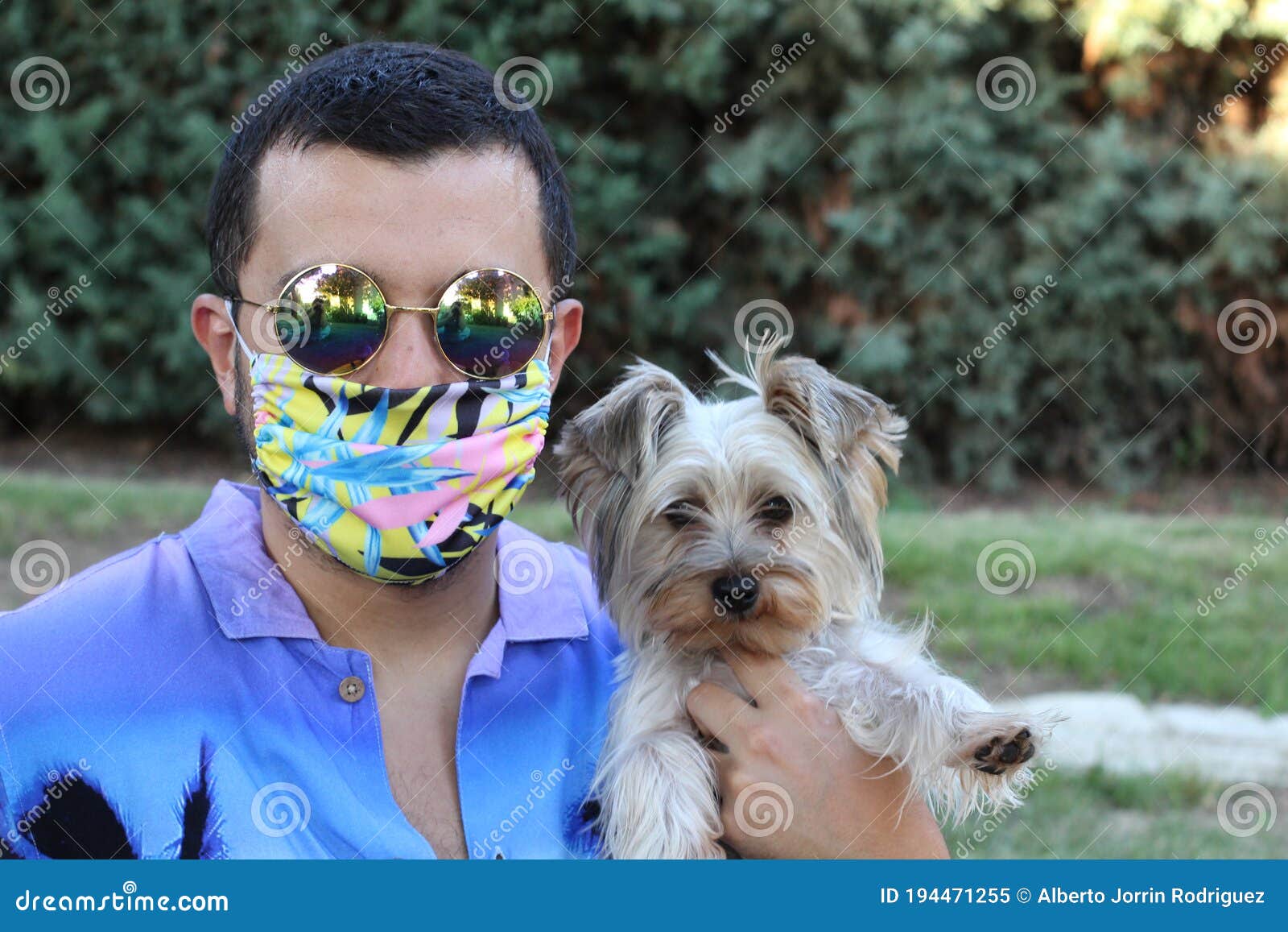 Man Wearing Protective Mask with Dog Stock Image - Image of ncov ...