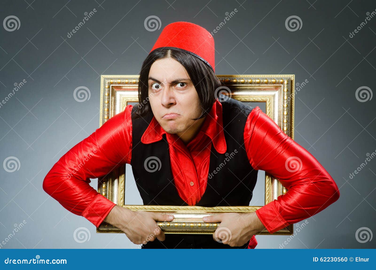 The Man Wearing Red Fez Hat Stock Photo - Image of arabic, race: 62230560