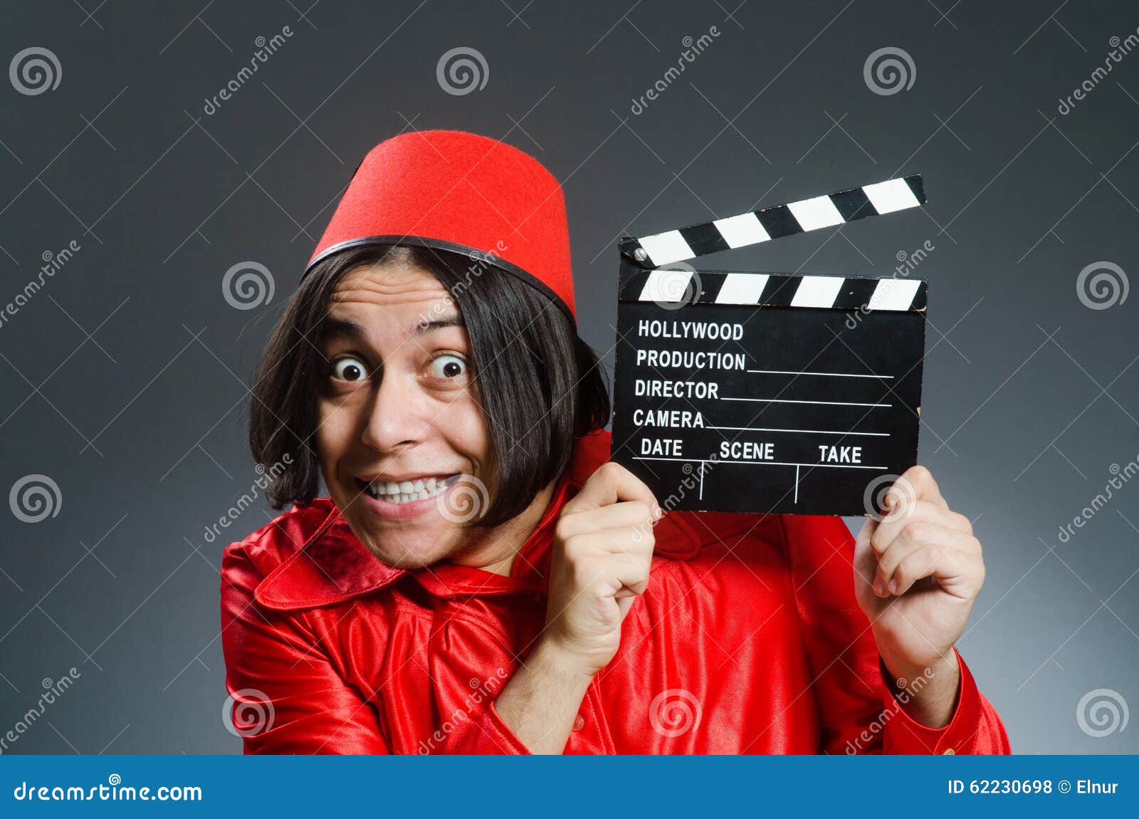 The Man Wearing Red Fez Hat Stock Photo - Image of funny, comic: 62230698