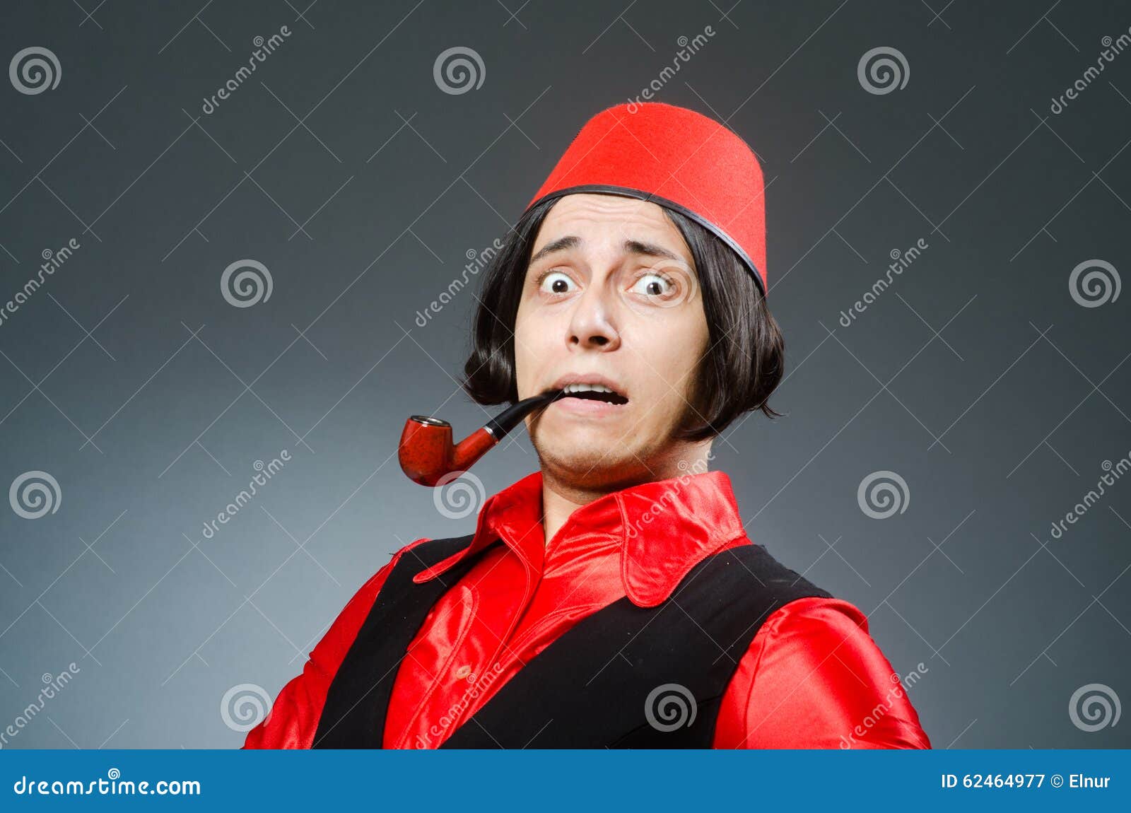 Man wearing red fez hat stock image. Image of islam, islamic - 62464977