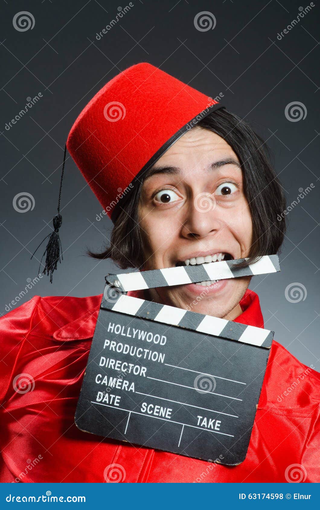 The Man Wearing Red Fez Hat Stock Photo - Image of comic, hollywood ...