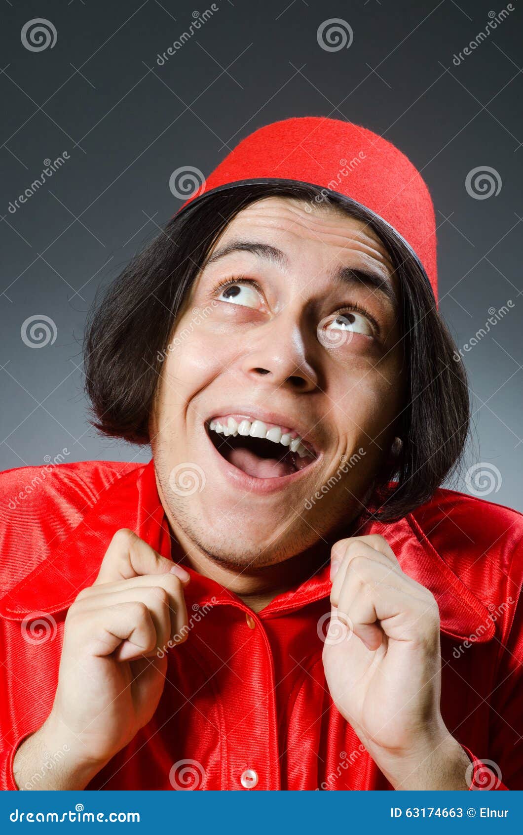 The Man Wearing Red Fez Hat Stock Image - Image of funny, ethnic: 63174663