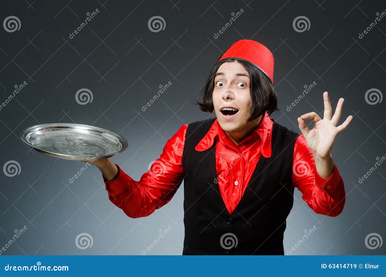 The Man Wearing Red Fez Hat Stock Image - Image of muslim, arab: 63414719