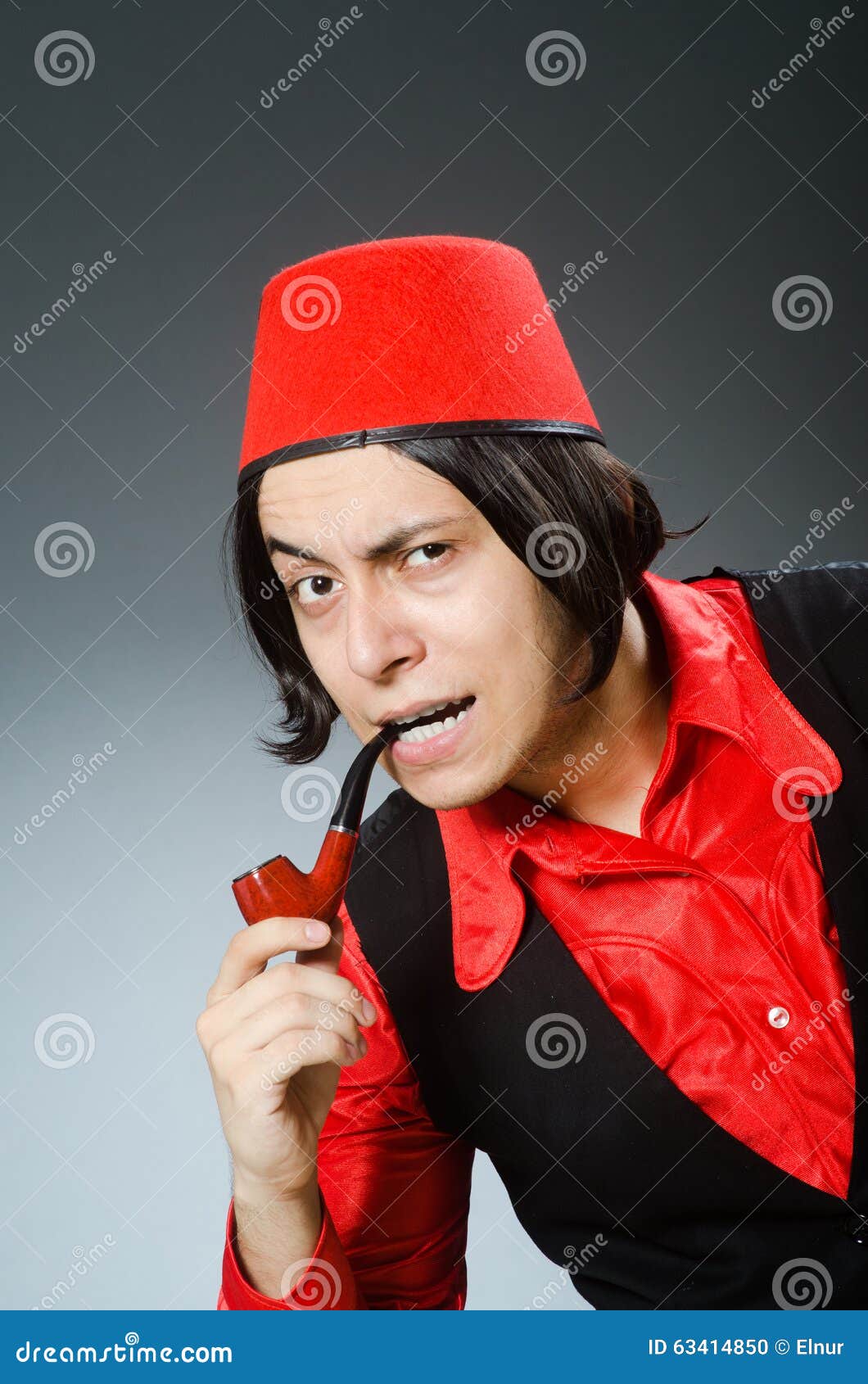 The Man Wearing Red Fez Hat Stock Photo - Image of religion, aladdin ...