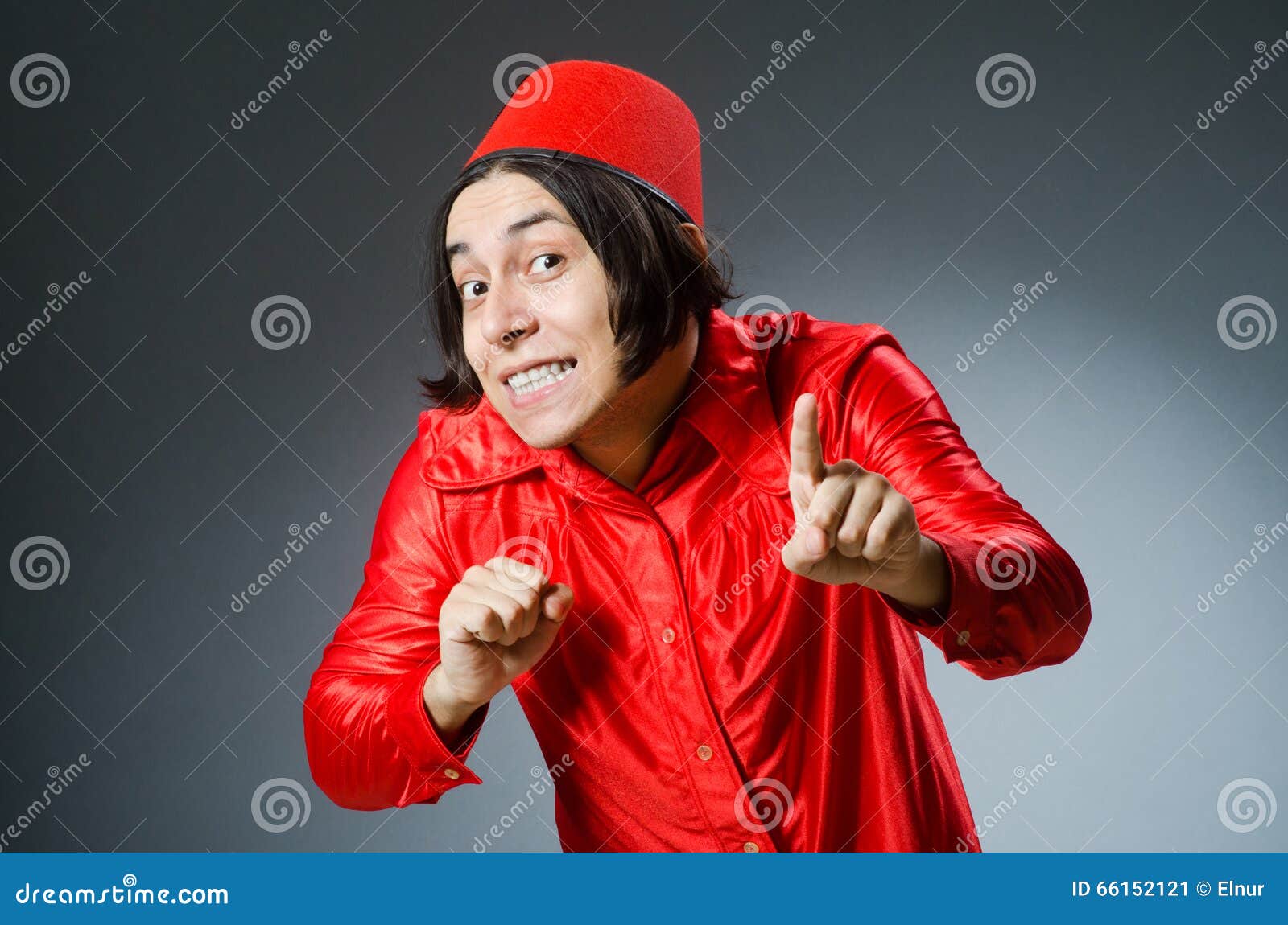 The Man Wearing Red Fez Hat Stock Image - Image of humour, diversity ...