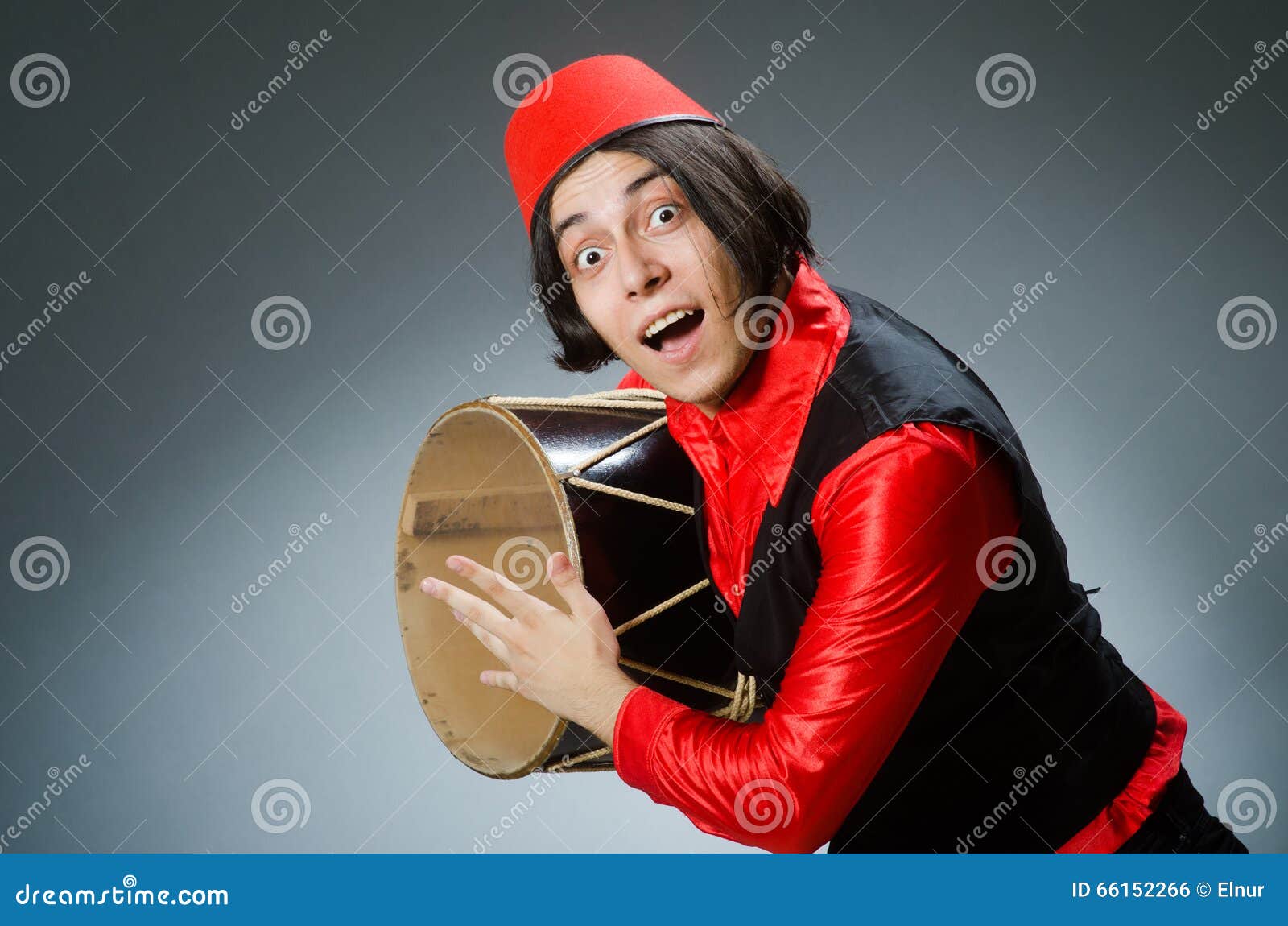 The Man Wearing Red Fez Hat Stock Photo - Image of ottoman, national ...