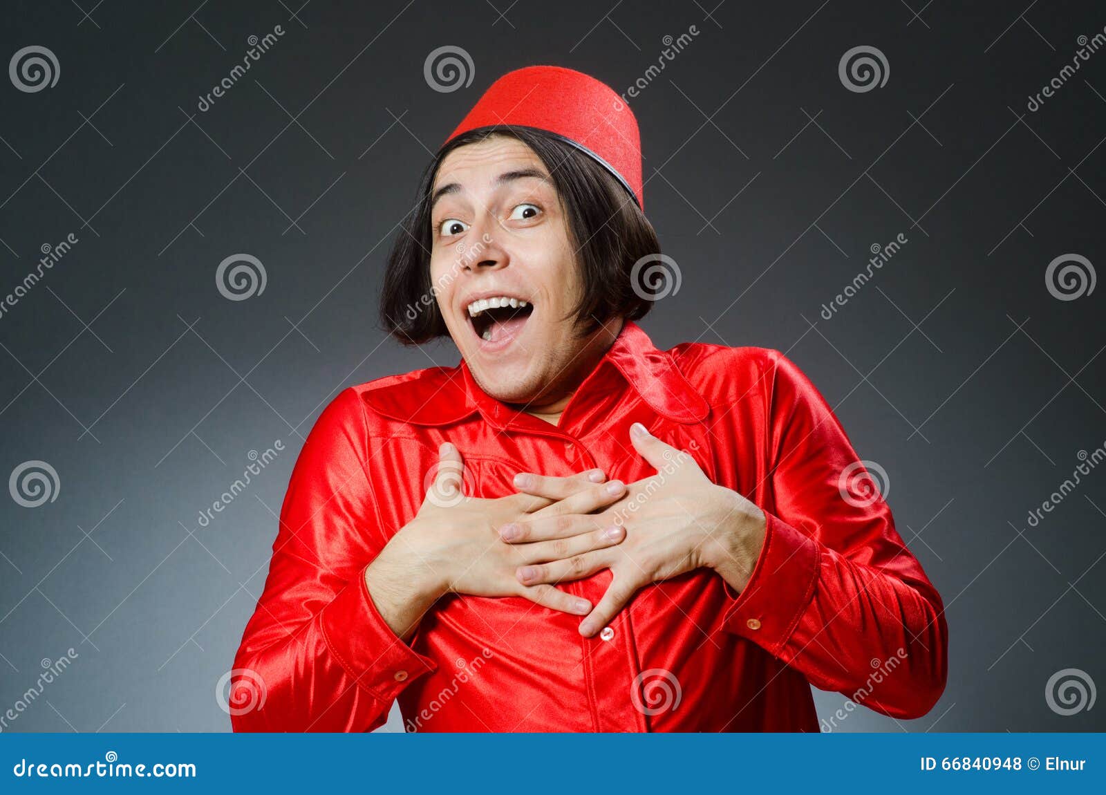 The Man Wearing Red Fez Hat Stock Photo - Image of ornate, handsome ...