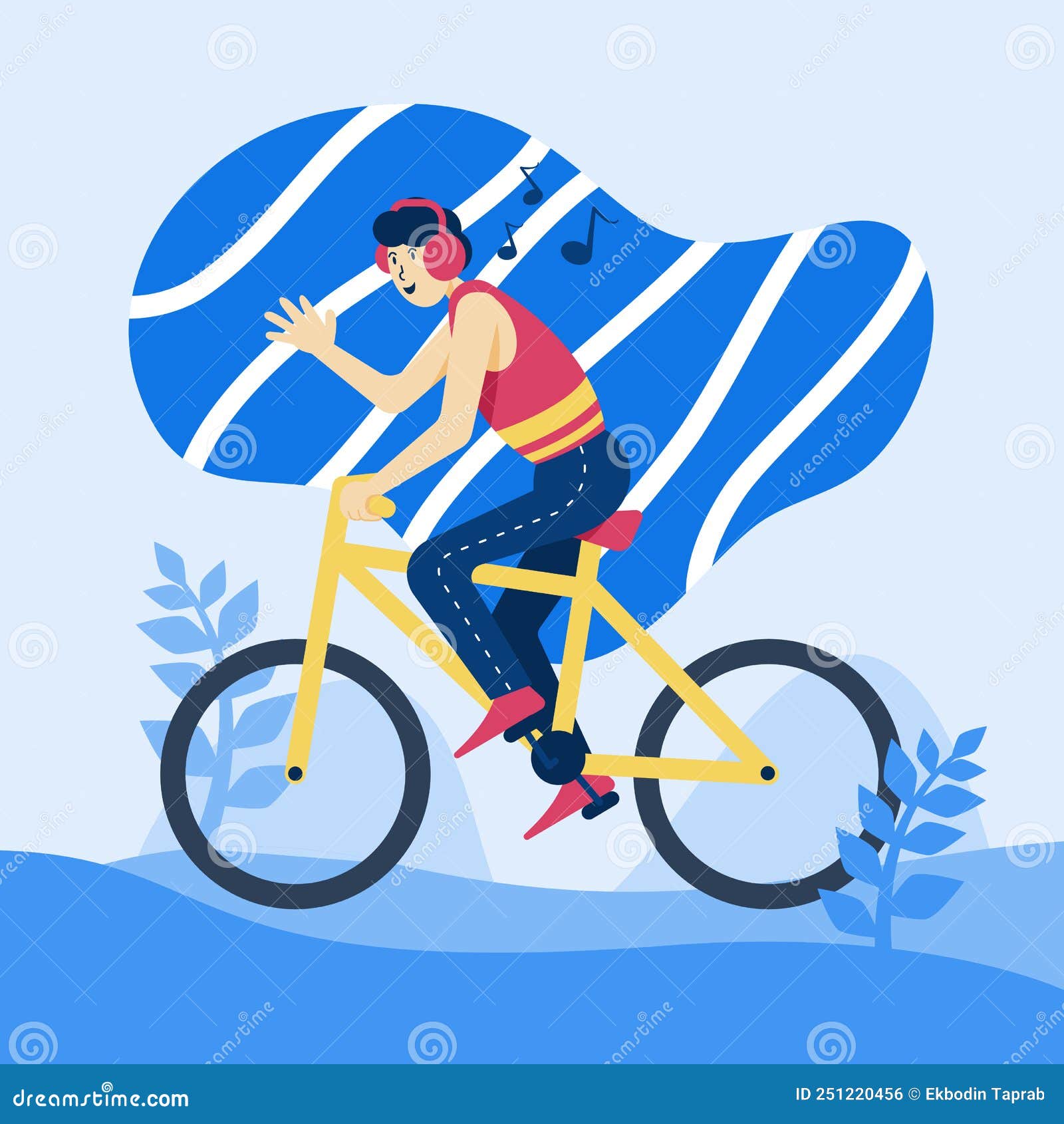 Man Wearing Red Shirt Yellow Bike Exercise Stock Vector - Illustration ... Man Wearing Red Shirt Yellow Bike Exercise Stock Vector - Illustration ...