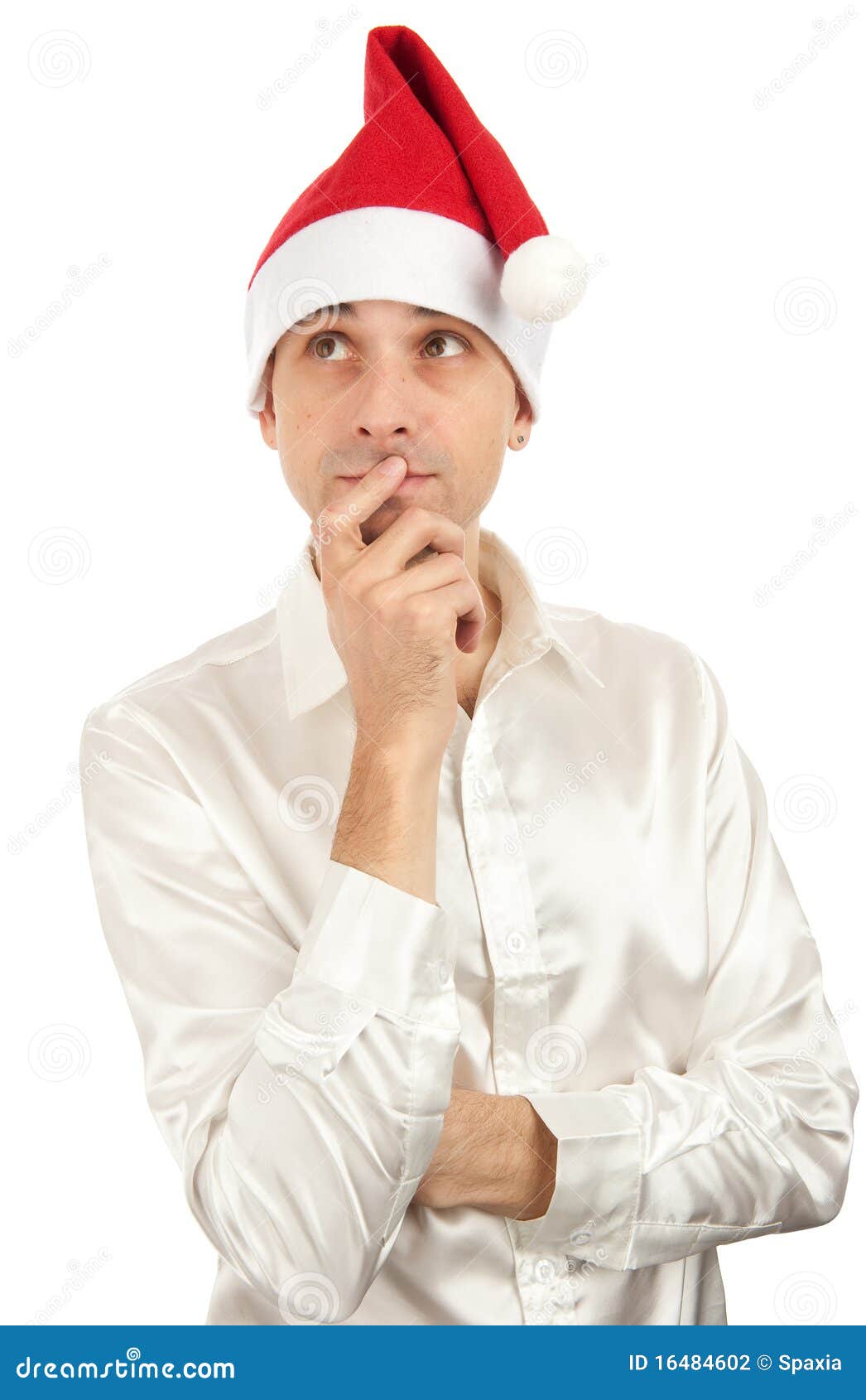 Man Wearing A Santa Claus Hat Stock Photo - Image of caucasian ...