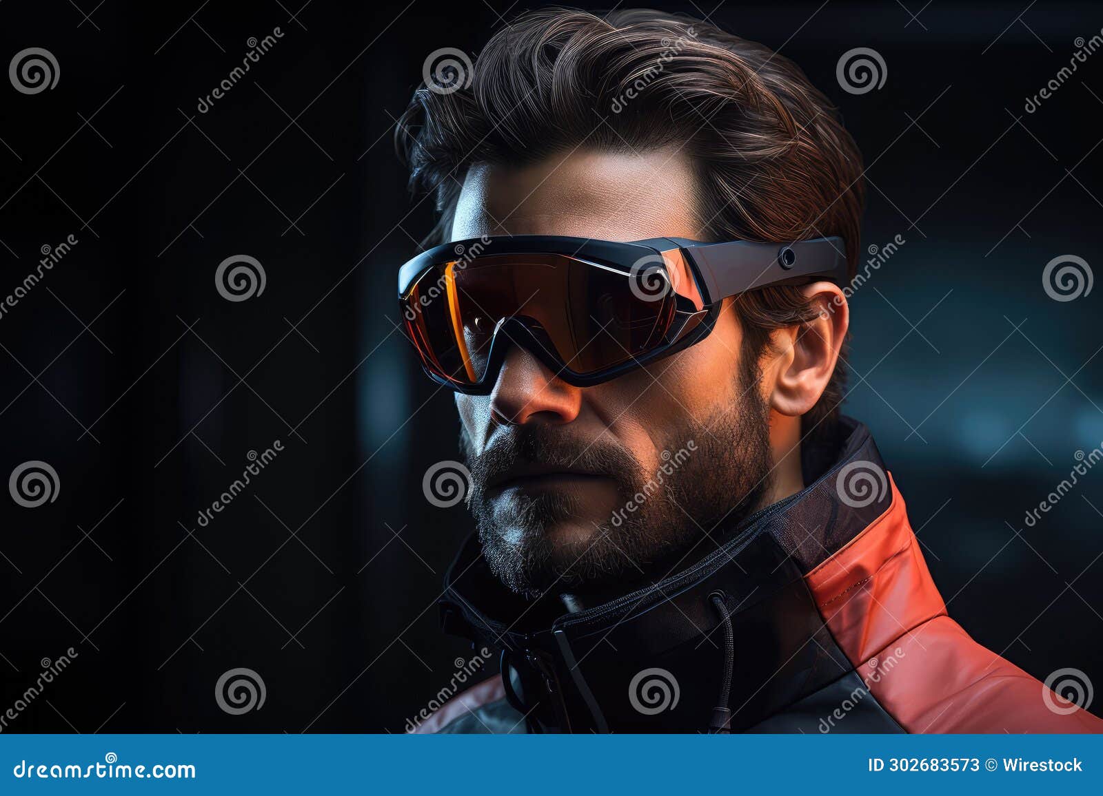 Man Wearing Smart Glasses - Augmented Reality Technology. AI Generated ...