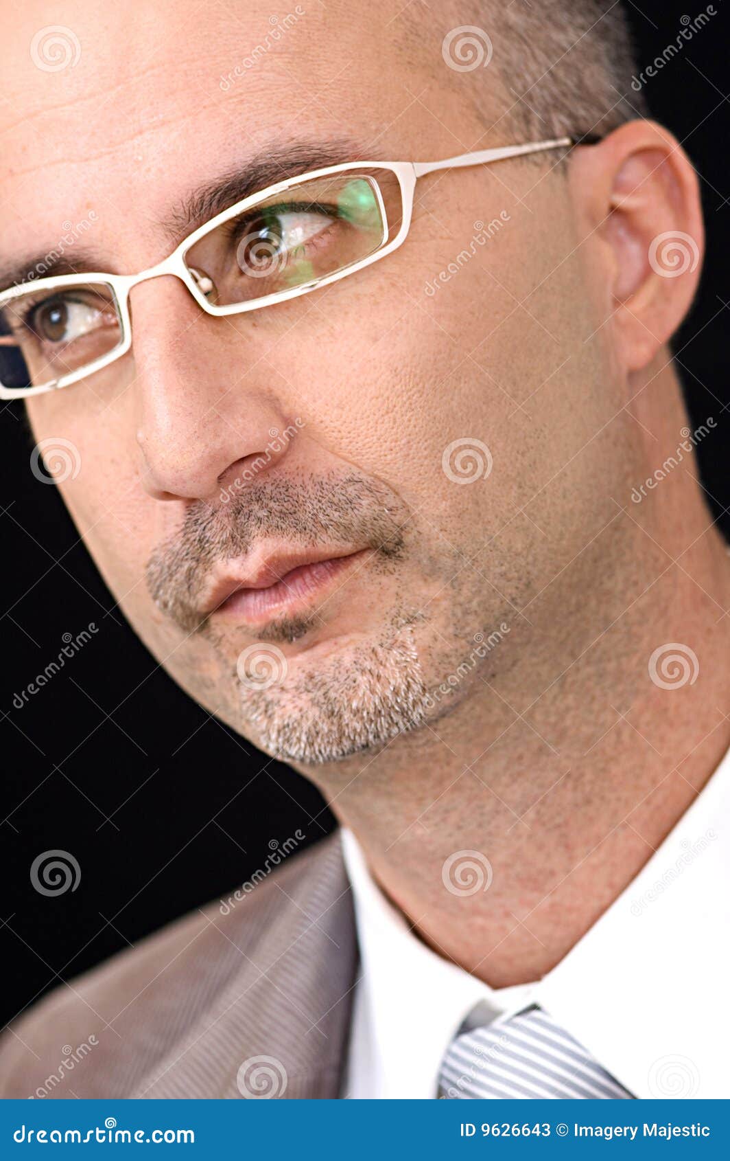 Man wearing spectacles stock image. Image of chief, adult - 9626643