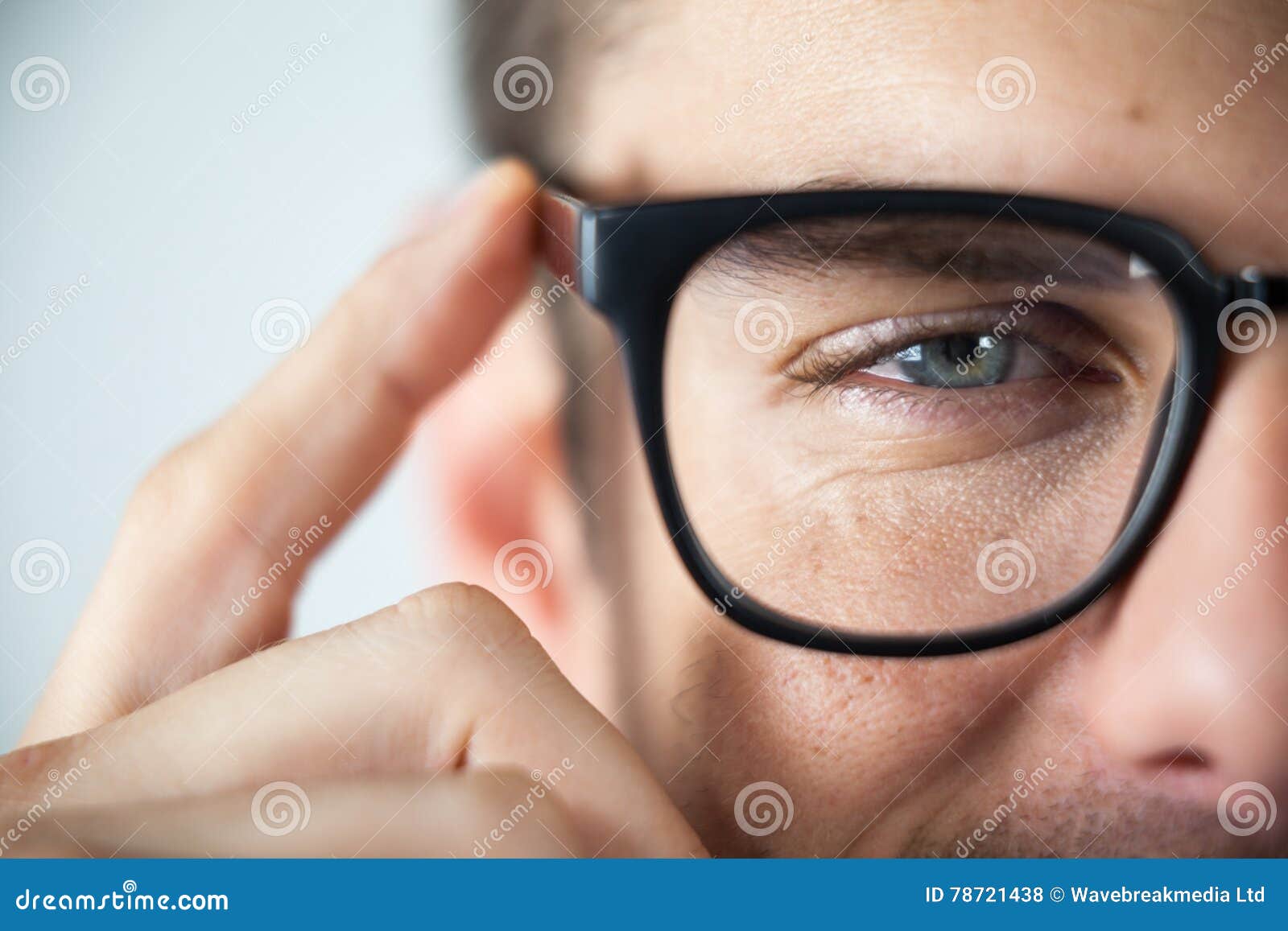 Man wearing spectacles stock photo. Image of eyes, eyesight - 78721438