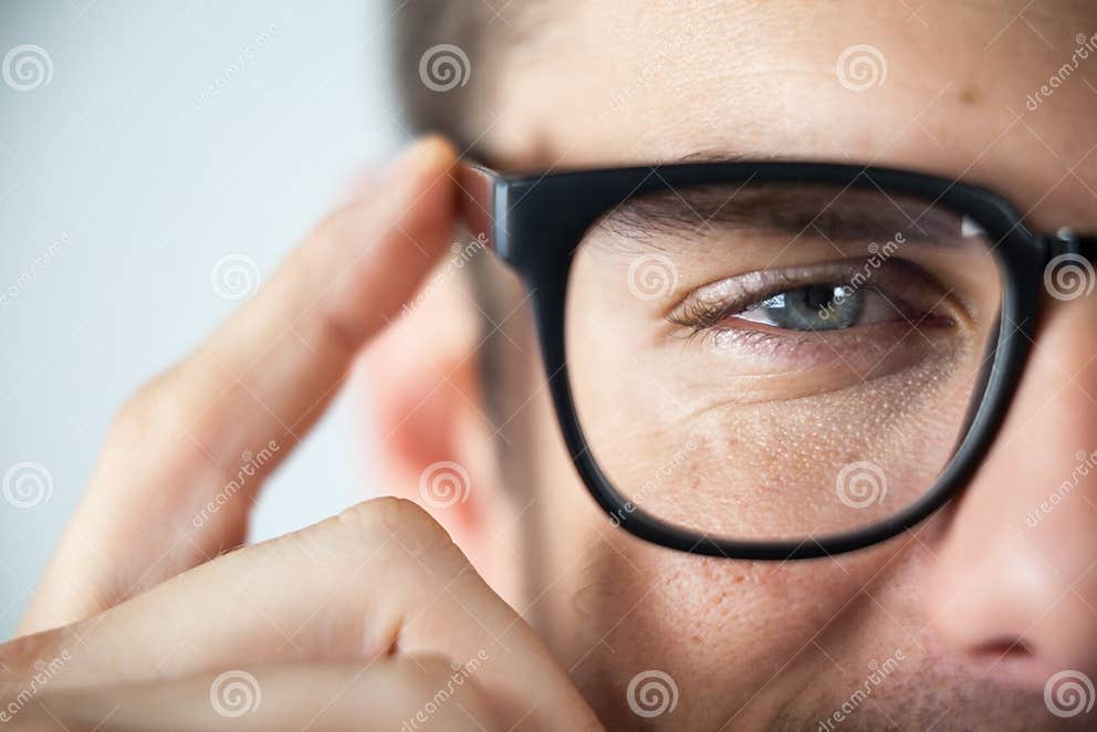Man wearing spectacles stock photo. Image of eyes, eyesight - 78721438