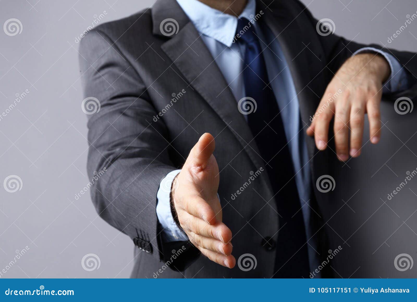 Man Wearing a Suit Offering To Shake Hands Stock Image - Image of ...