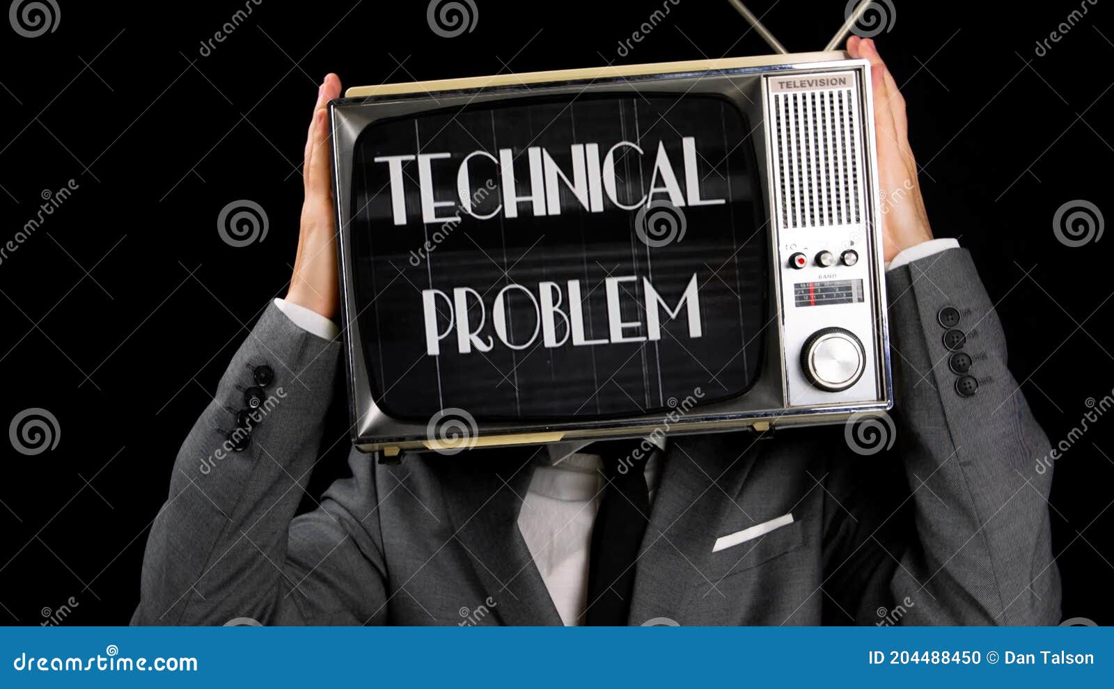 Man Wearing Suit with TV on Head Stock Footage - Video of business ...