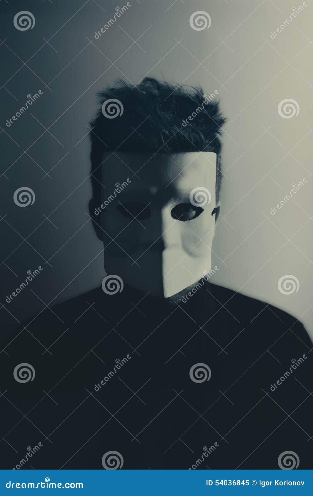 Man Wearing a Suit and White Masquerade Mask Stock Image - Image of ...