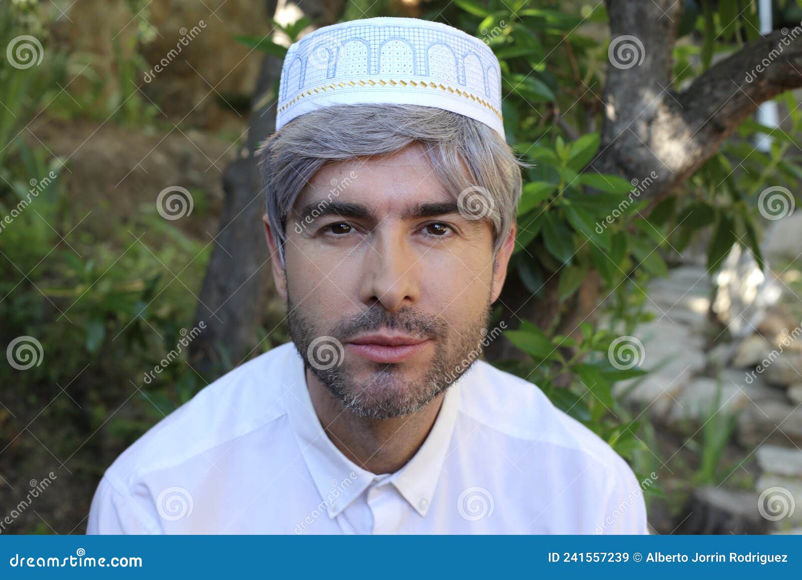 Man Wearing Traditional Religious Skullcap Stock Image - Image of happy ...