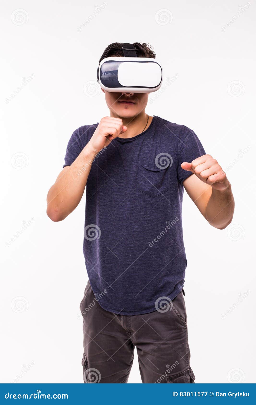 Man Wearing Virtual Reality Using a VR Headset Stock Image - Image of ...
