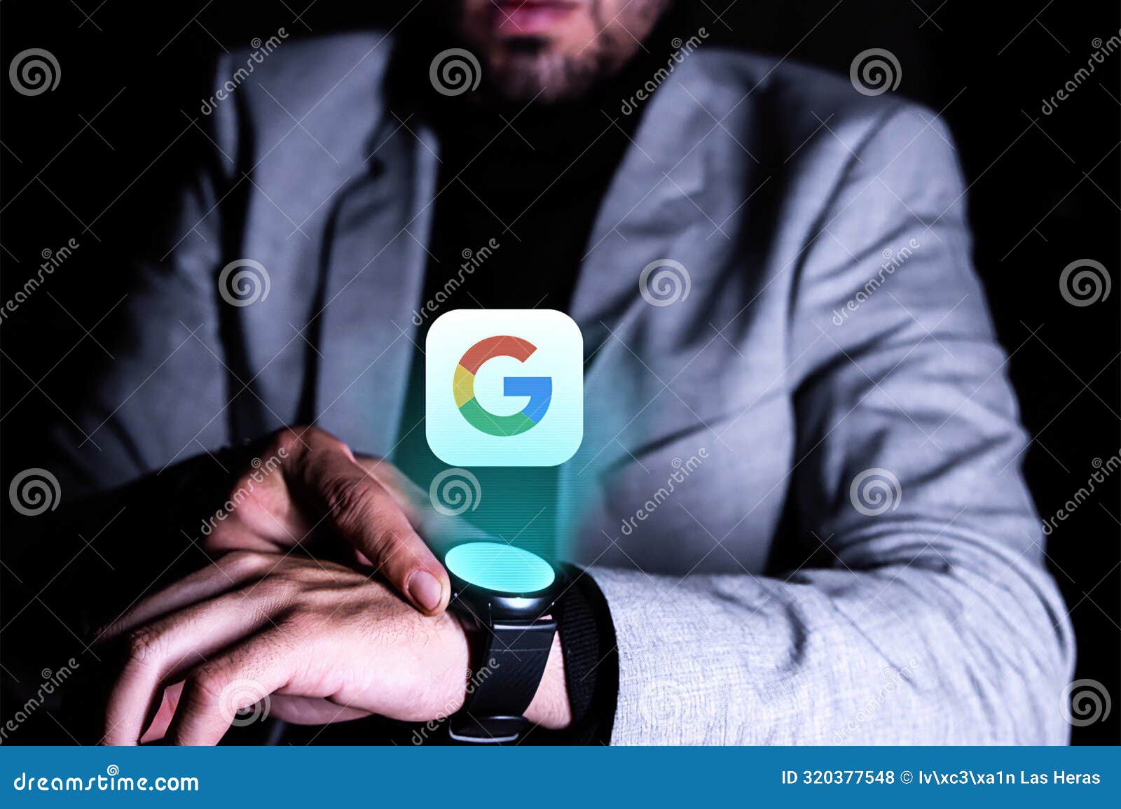 A Man is Wearing a Watch with the Google Logo Editorial Stock Photo ...