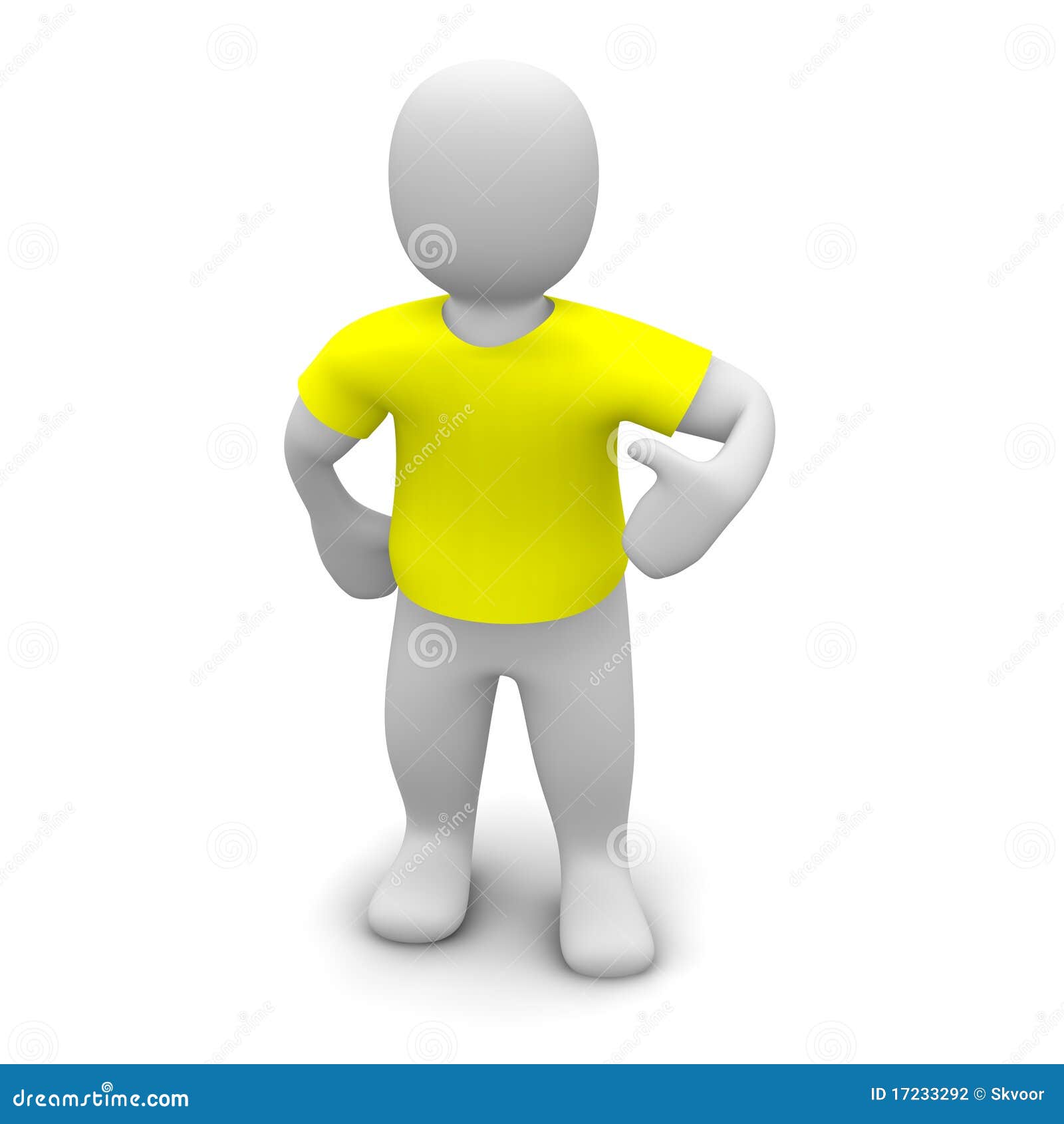 Man Wearing Yellow T Shirt Stock Illustration Illustration Of Rendered