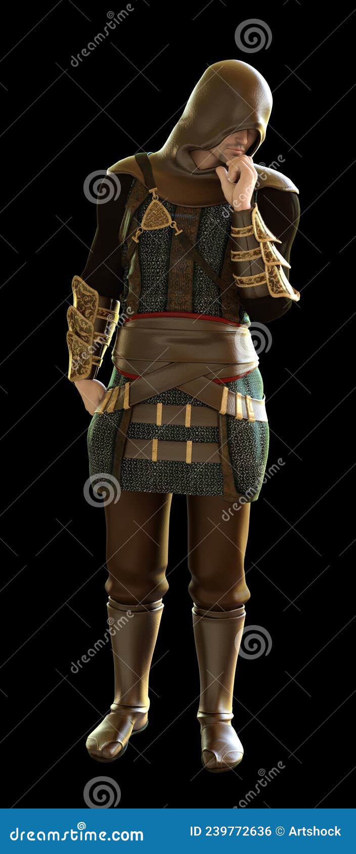 3D Ancient warrior stock illustration. Illustration of strong - 239772636