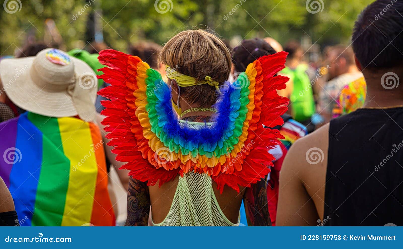A Man Wears Rainbow Angel Wings on Christopher Street Day CSD Editorial ... A Man Wears Rainbow Angel Wings on Christopher Street Day CSD Editorial ...